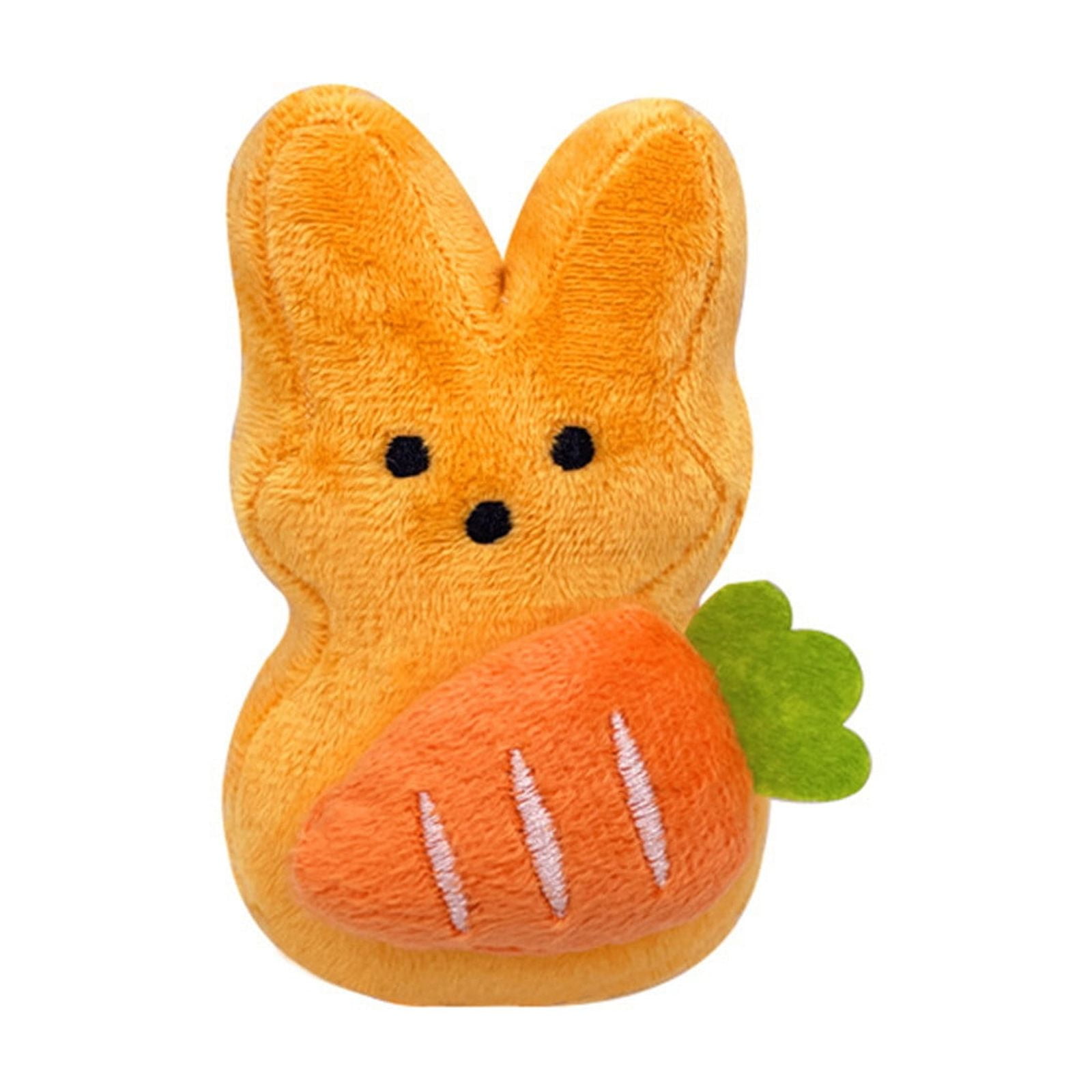 HeaCare Colored Peeps Bunny Plush Orange Handheld Cute Shaggy Bunny ...