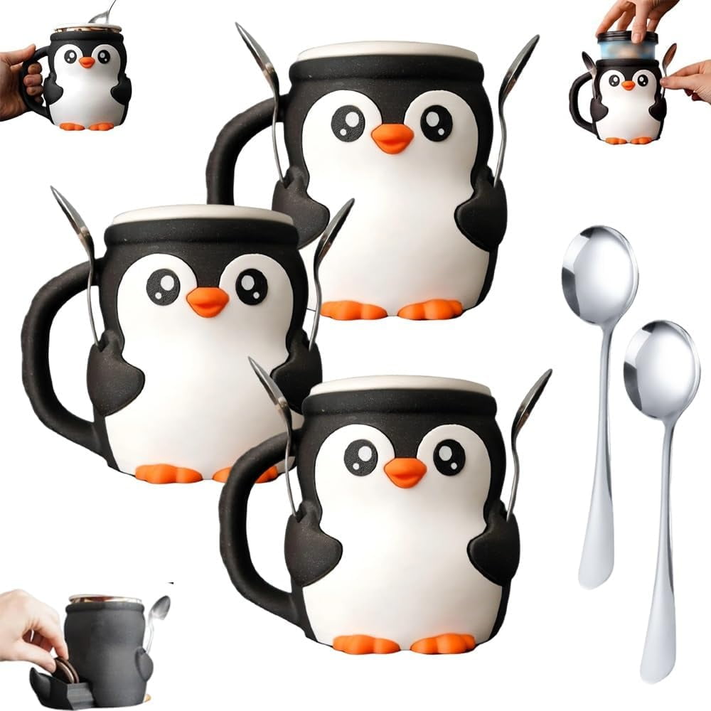 HeaCare Cute Penguin Ice Cream Pint Holder, 3D Printing Penguin ...