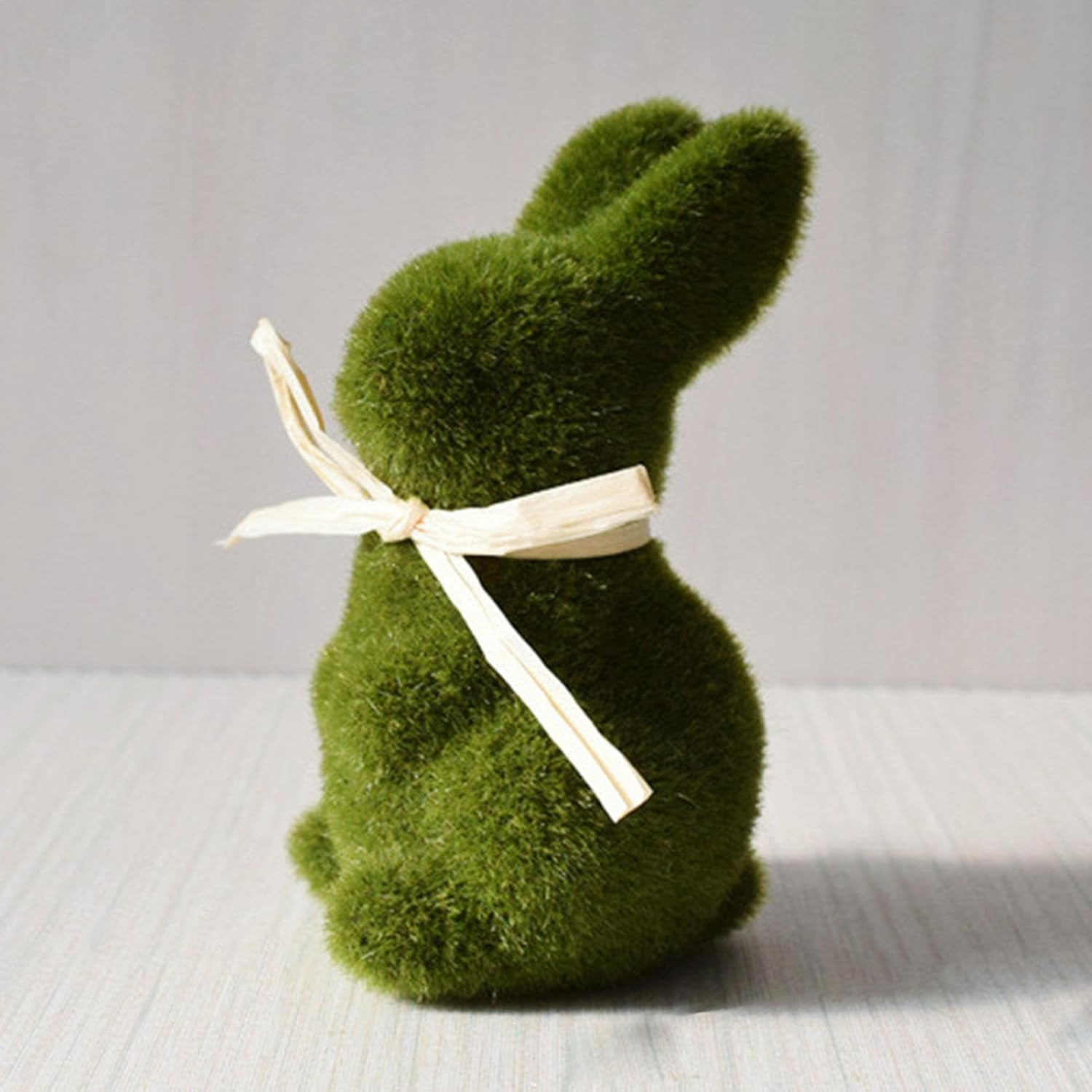 HeaCare Easter Bunny Decorations - Small Moss Bunny Figurine with Bow ...