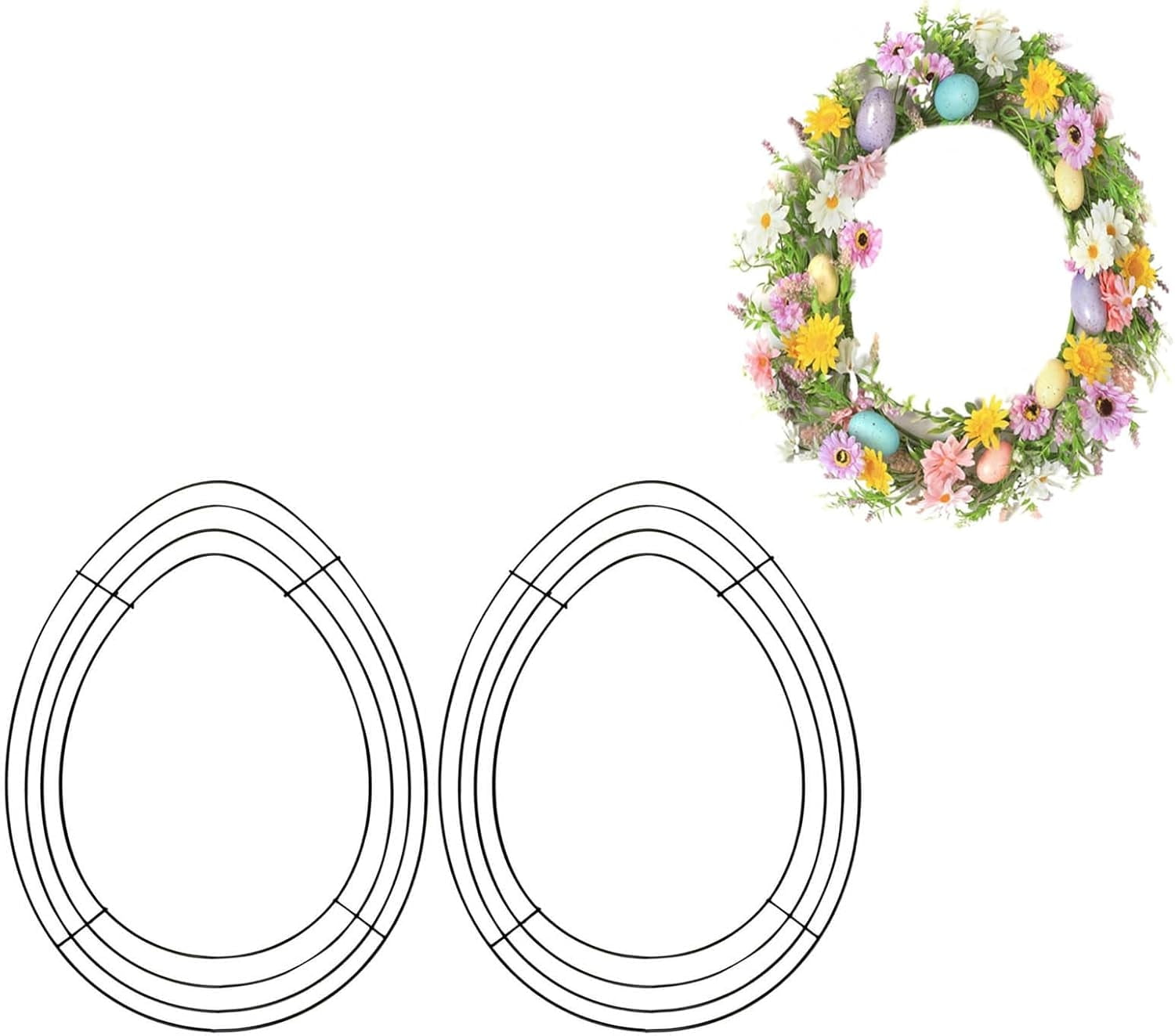 HeaCare Easter Wire Wreath Form, Easter Bunny Shape Wire Wreath Frame ...