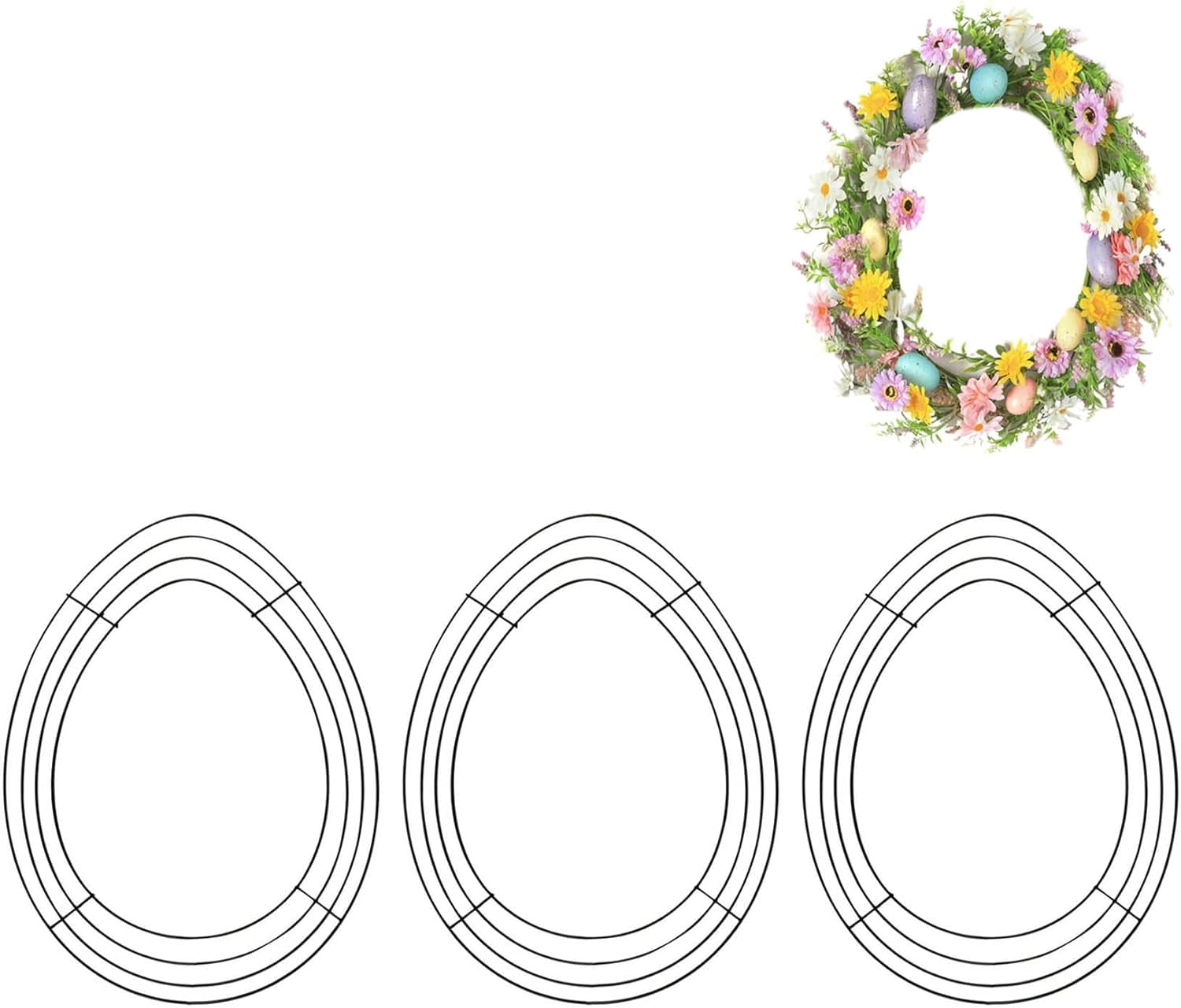HeaCare Easter Wire Wreath Form, Easter Bunny Shape Wire Wreath Frame ...