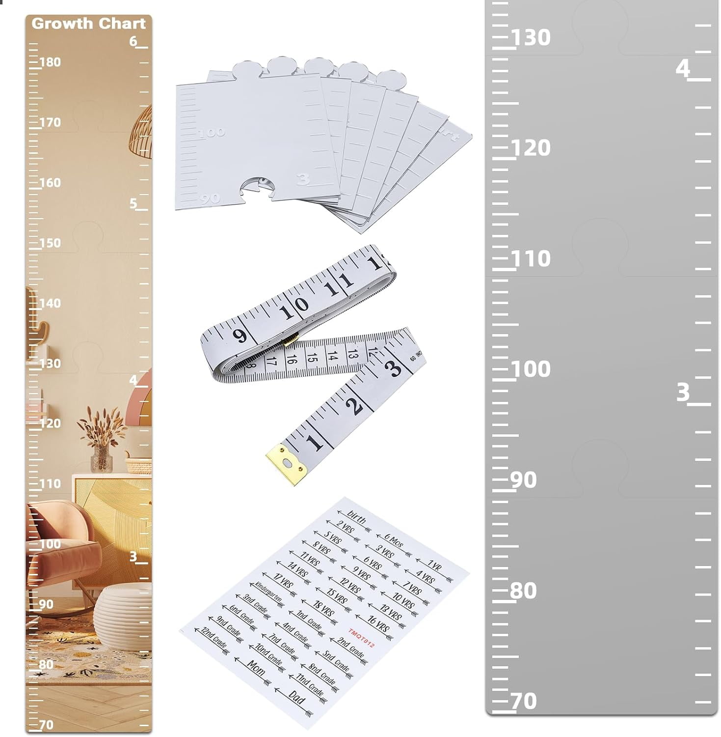 HeaCare Growth Chart Mirror,Mirror Growth Chart for Wall, Growth Chart Mirror for Wall,Children ...