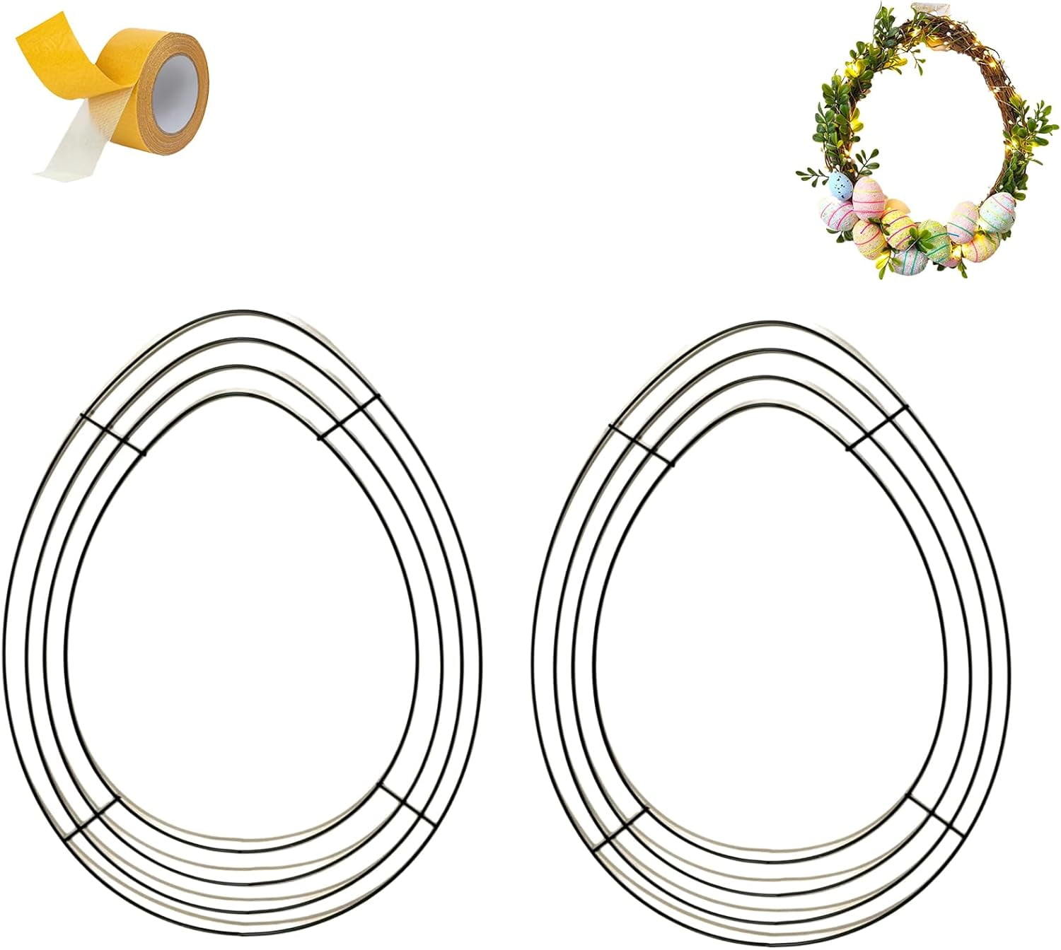 HeaCare Heart Wreath Frame, DIY Metal Wire Wreath Form for Bee, Bunny ...