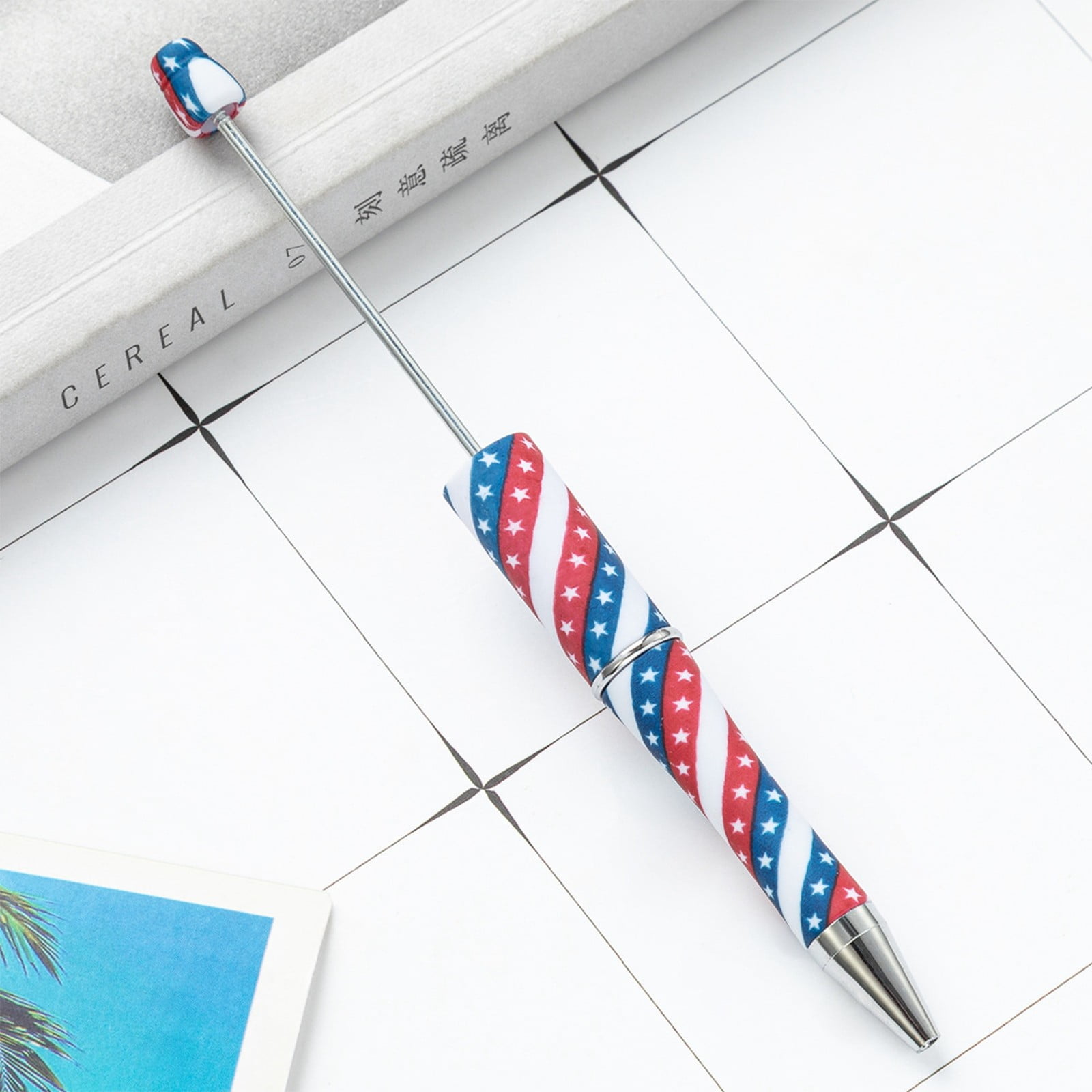 HeaCare Independence Day Funny Beadable Pens, 5ml Patriotic Theme Red ...