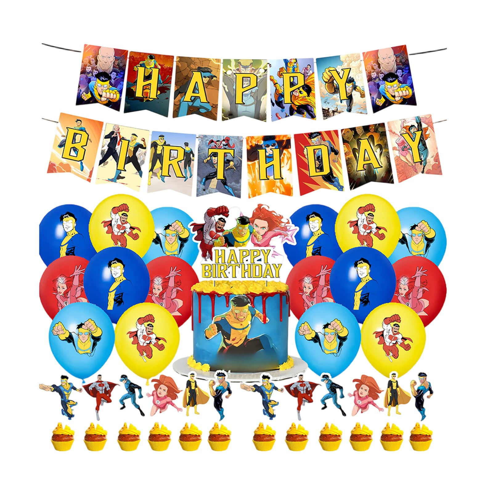HeaCare Invincible Birthday Decorations Set – Invincible Theme Happy ...