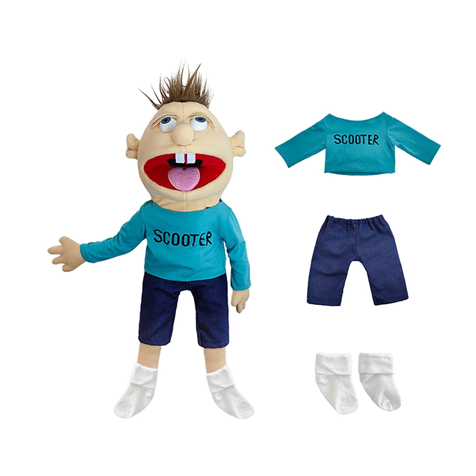 HeaCare Jeffy Hand Puppet Soft Plush Toy, Cartoon Style Realistic Mouth ...