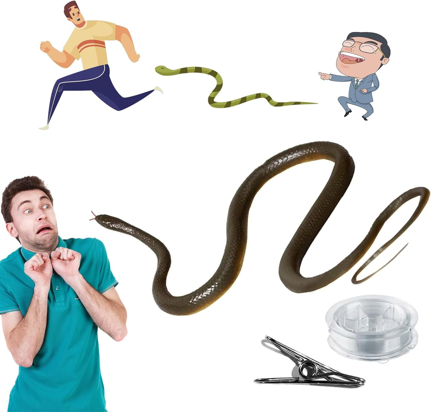 HeaCare Snake Prank with String Clip, 2024 Golf Snake Prank, Snake ...
