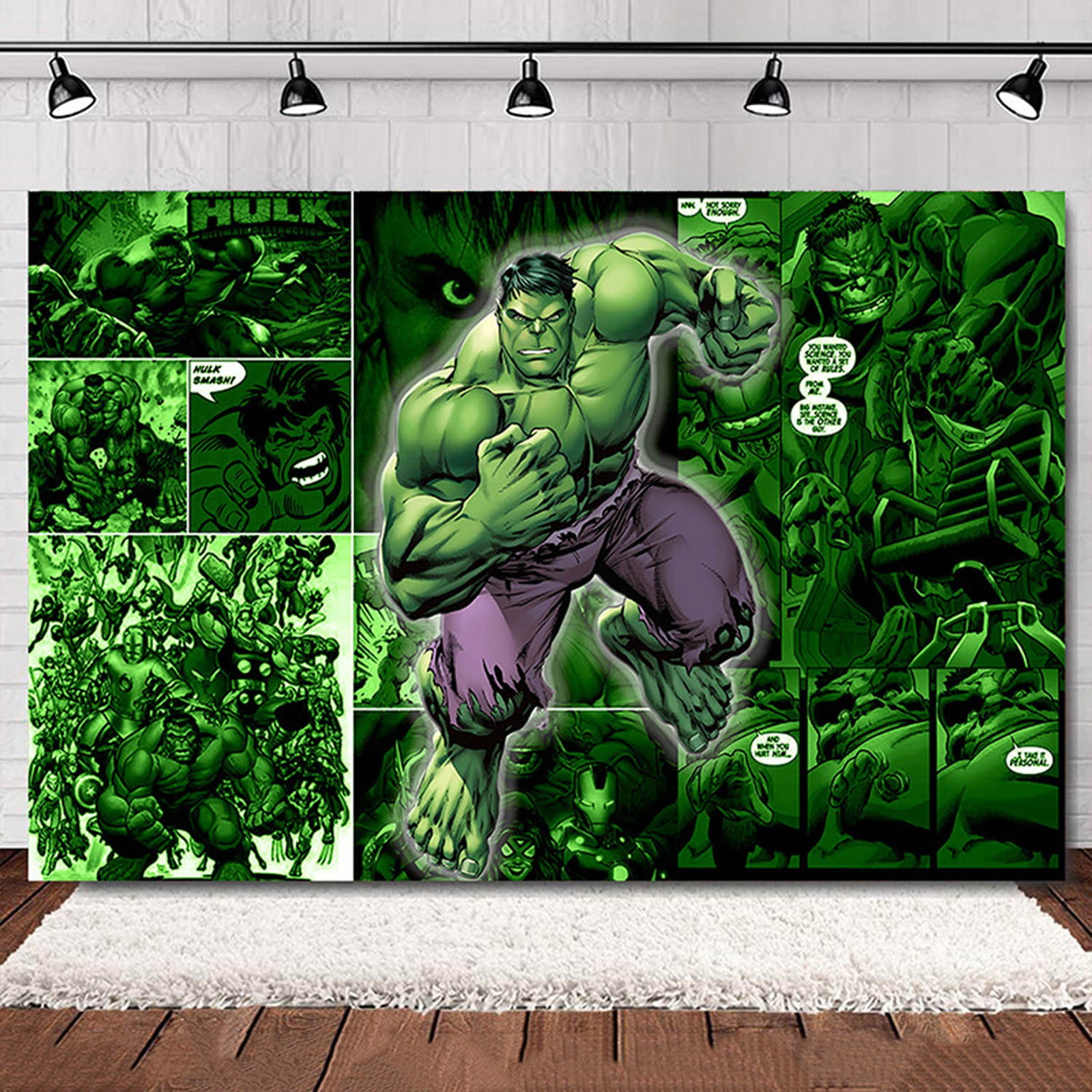 HeaCare Superhero Hulk Backdrop Party Decoration Supplies, Super Hero ...