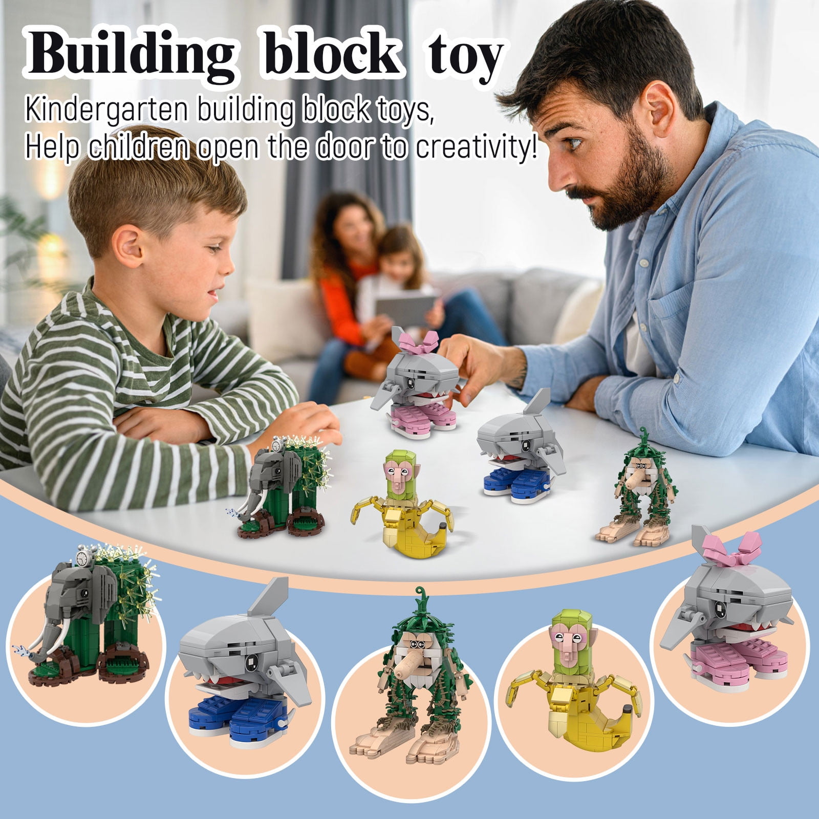 HeaCare Tralalero Tralala Merch Building Blocks Set AI Brainrot Animal ...