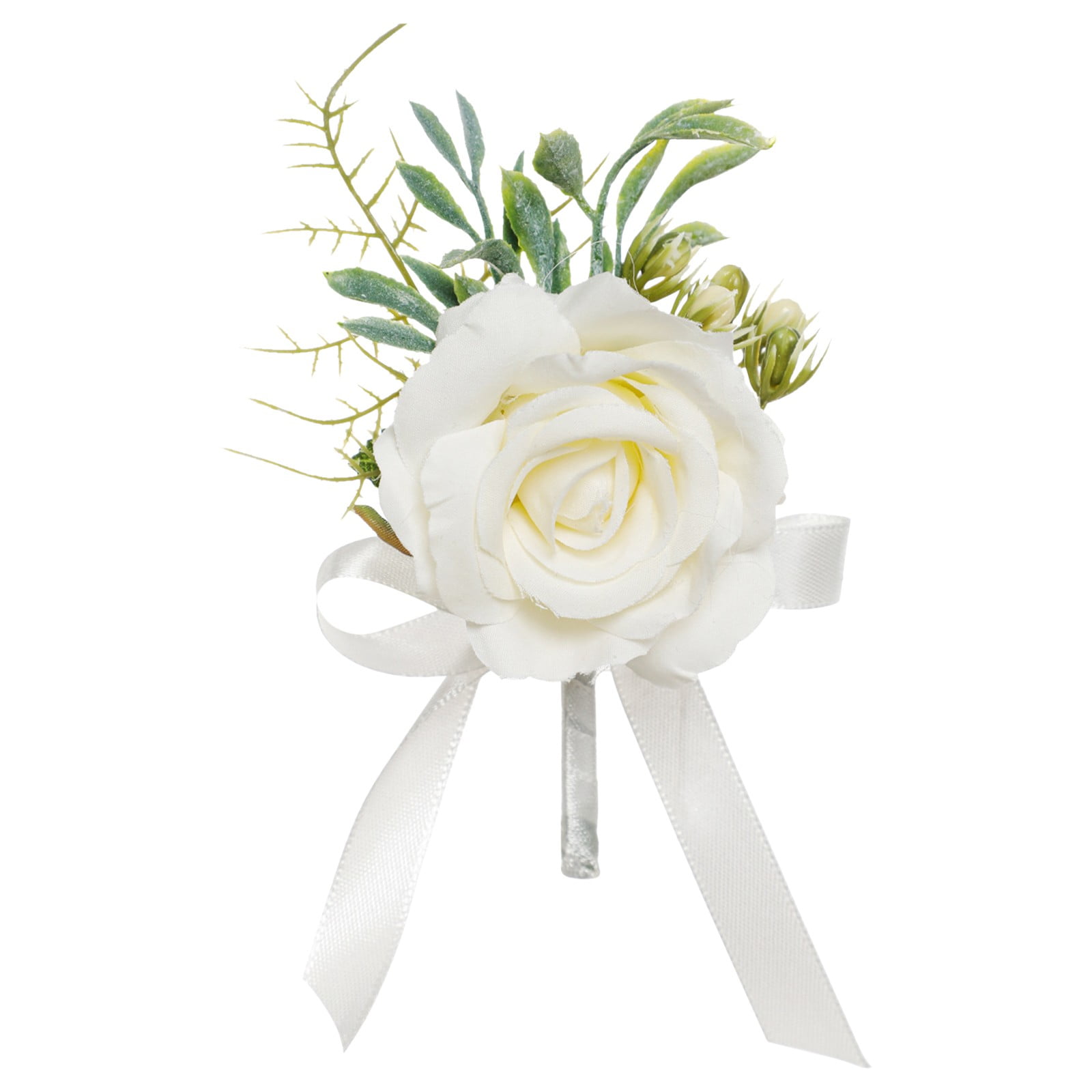 HeaCare White Corsage and Boutonniere Set, Prom Flower Wrist Corsage ...