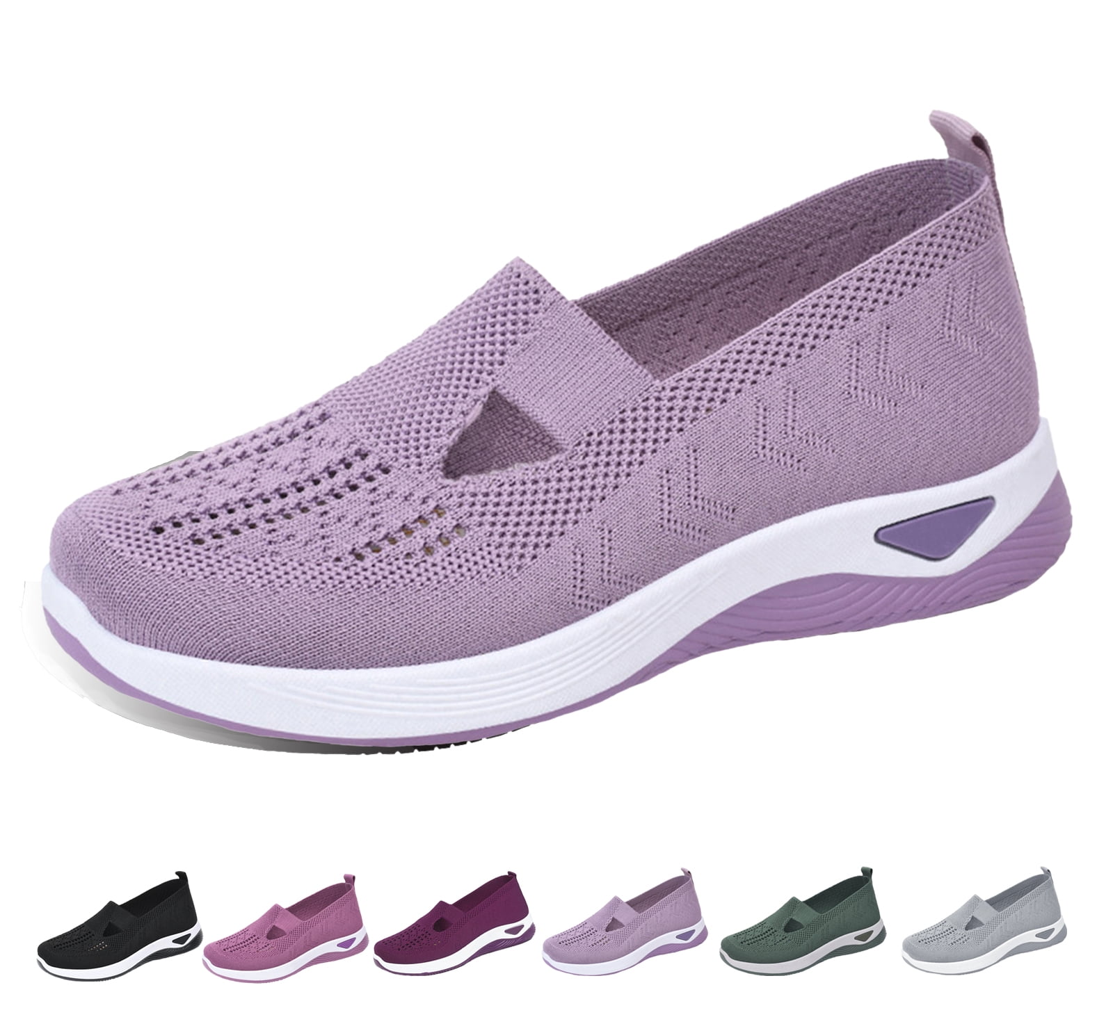 HeaCare Women's Slip on Sneakers Shoes Woven Orthopedic Breathable Soft Shoes Walking Diabetic ...