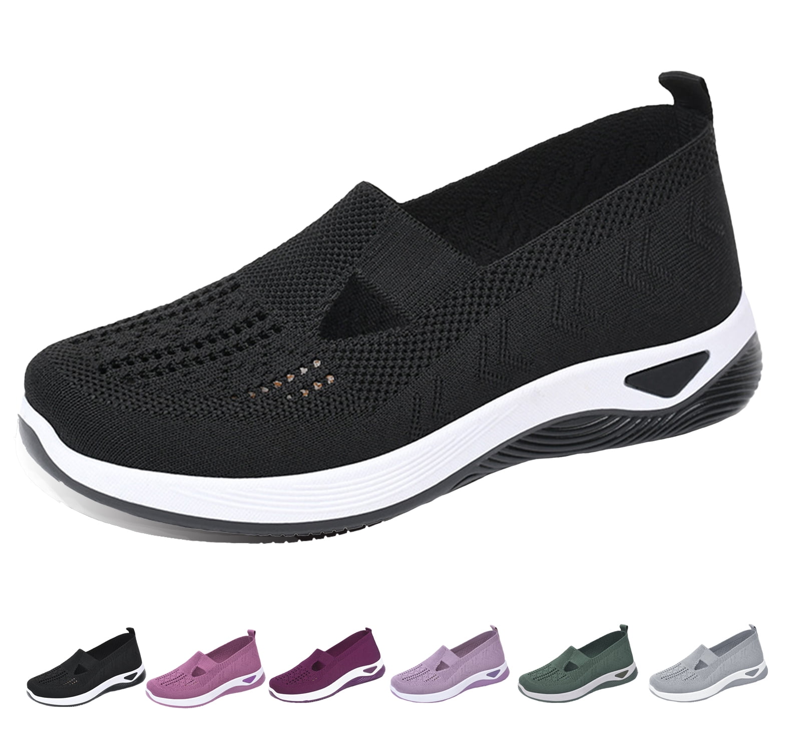 HeaCare Women's Woven Orthopedic Breathable Soft Shoes Go Walking Slip ...