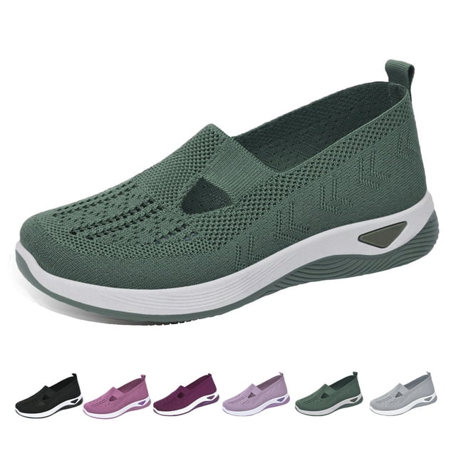 HeaCare Women's Woven Orthopedic Breathable Soft Shoes, Lightweight Comfortable Mesh Stretch ...