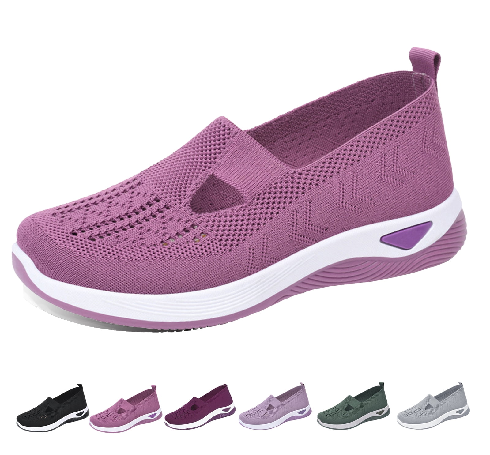 HeaCare Womens Breathable Mesh Walking Mules Sneakers Light Open Back ...