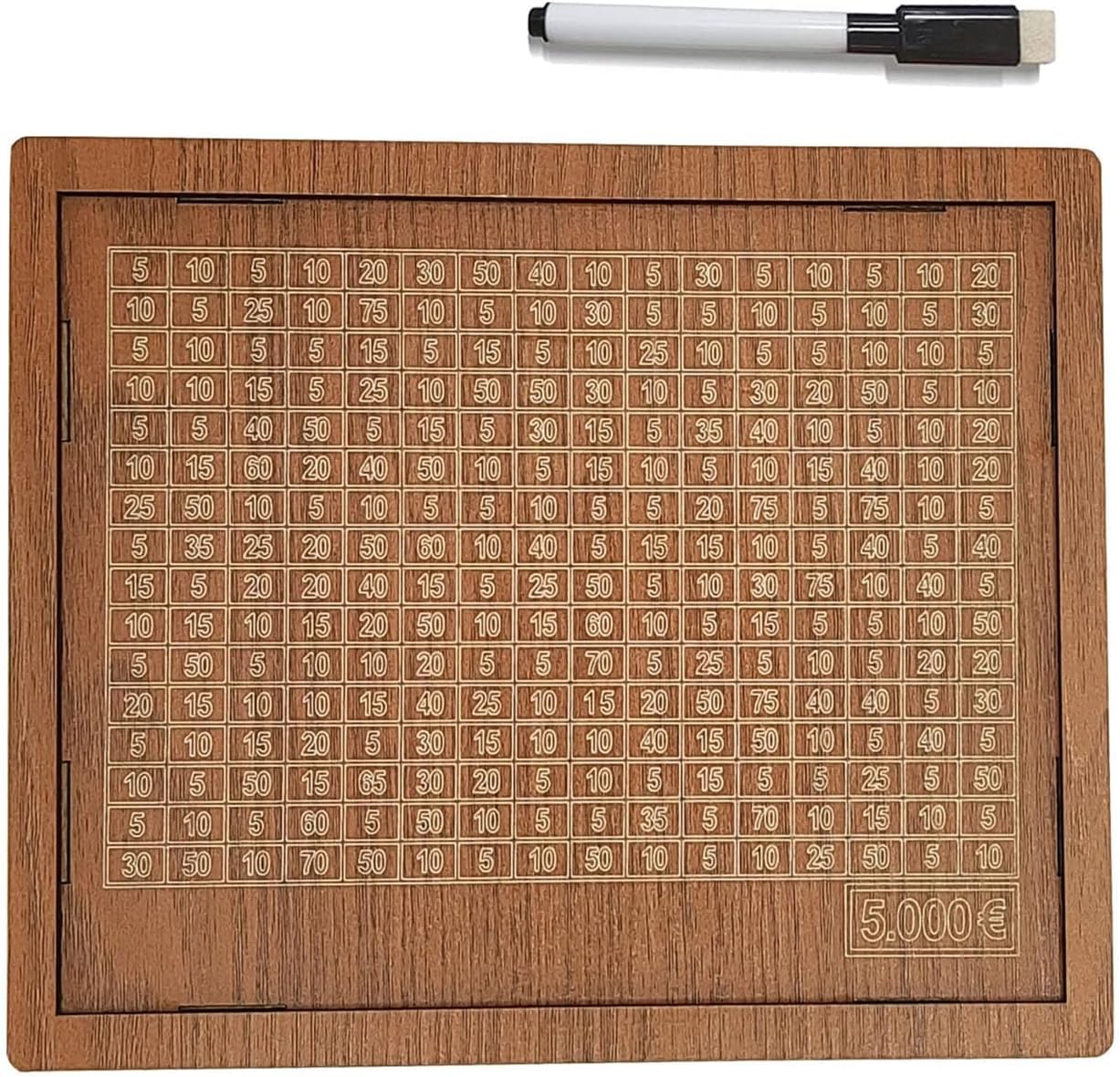 HeaCare Wooden Money Box with Money Target and Numbers, Wooden Money ...