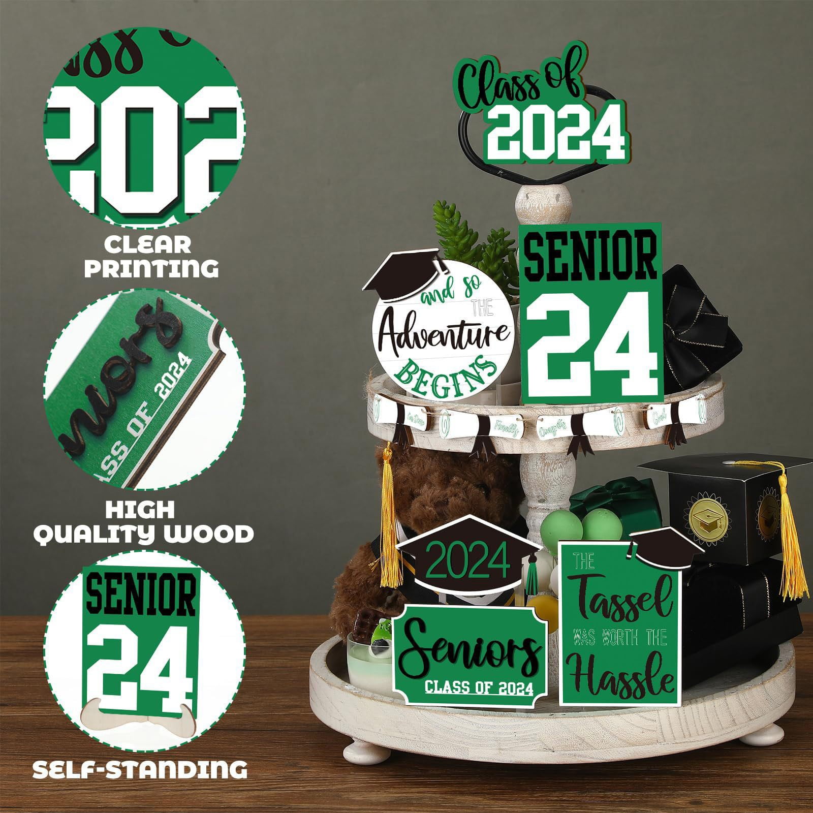 HeaCare Layered Display Stand Decoration, Class of 2024 Graduation ...