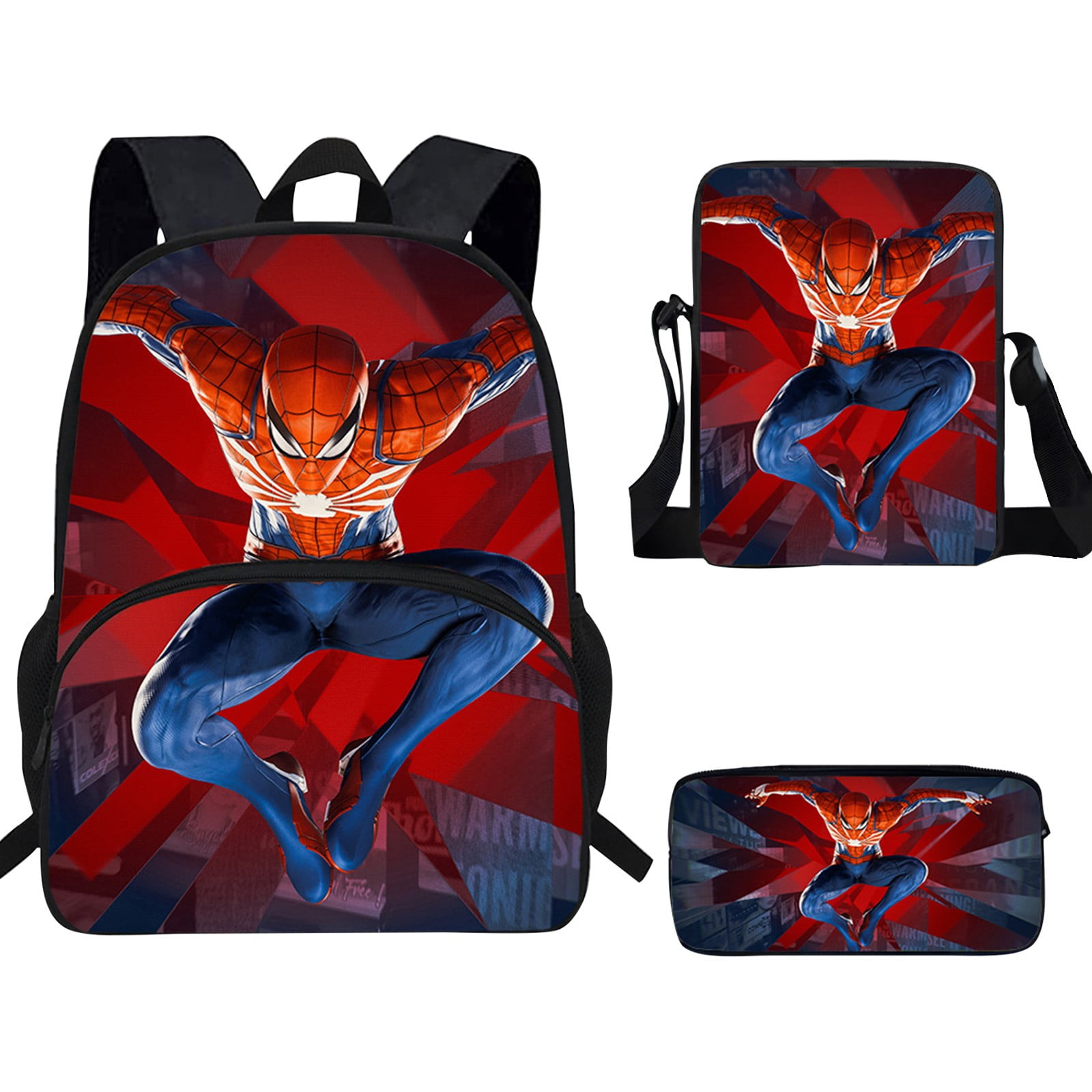 HeaDream 15.41" Super-Hero Spider Backpack, 3 Pcs Super-Hero Spider ...