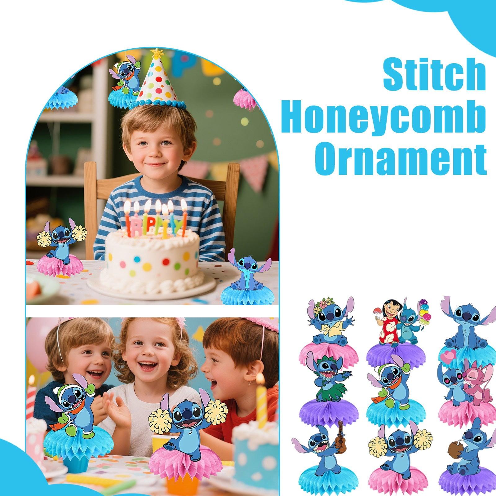 HeaDream Stitch Cartoon Honeycomb Centerpiece 3D Cartoon Table ...