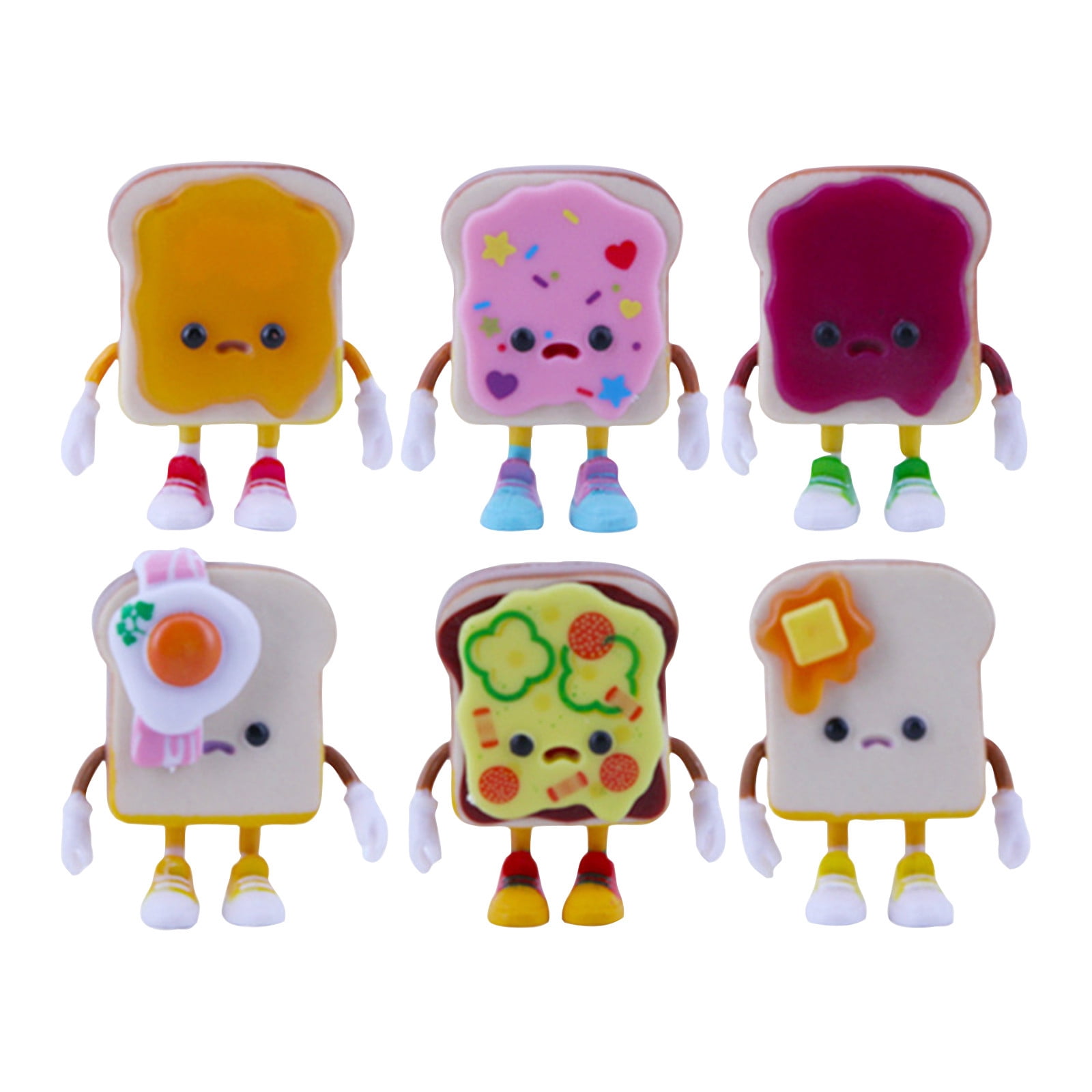 HeaDream Toast Bread Boy Figure Model Set of 6 Adorable Bread Slice ...