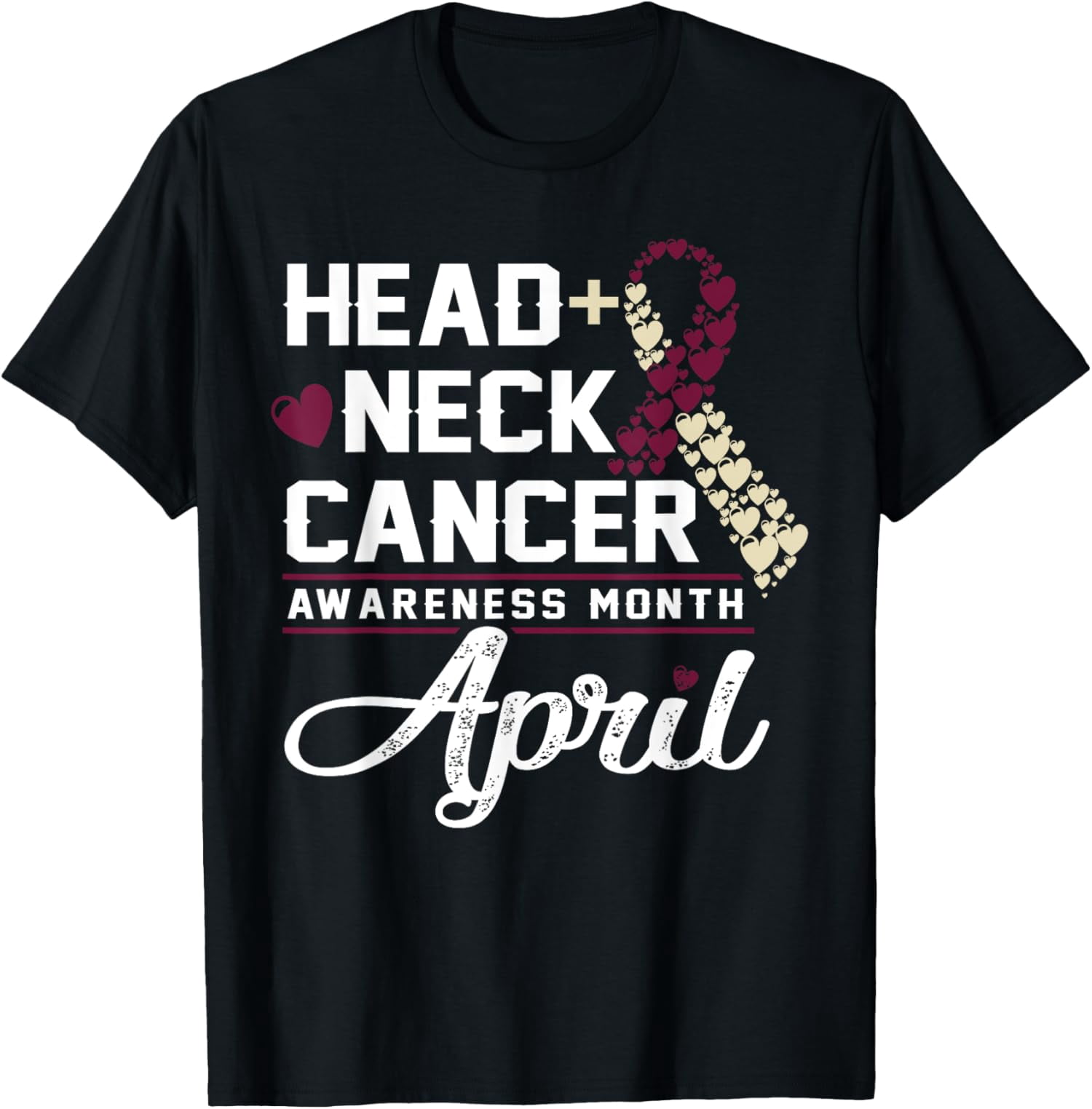 Head And Neck Cancer Awareness T-Shirts Ribbon Month April - Walmart.com