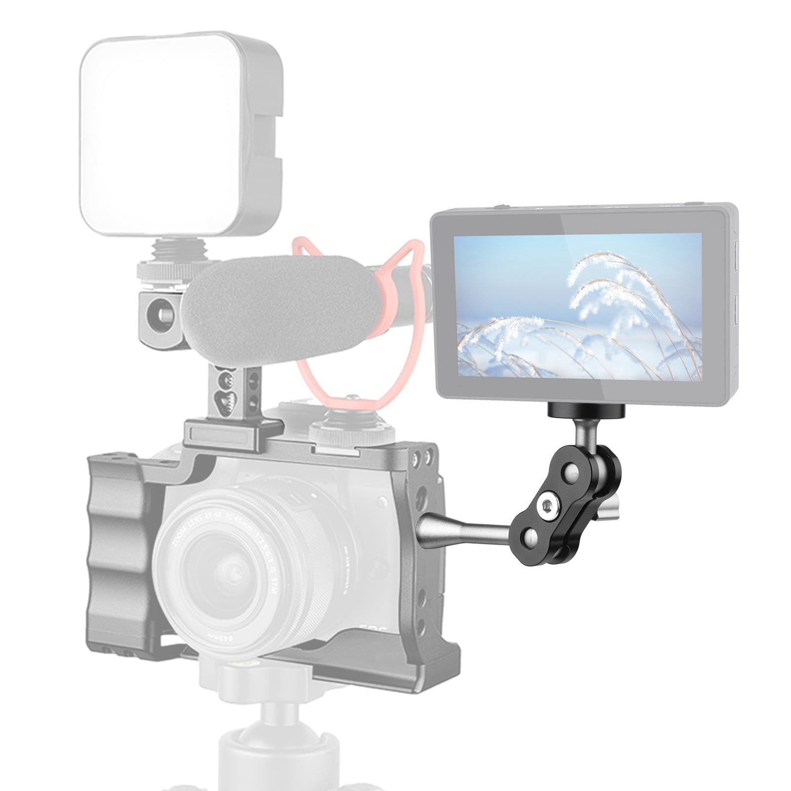 Head Camera Extension Mount Aluminum Alloy 1/4 Inch Screw Camera ...