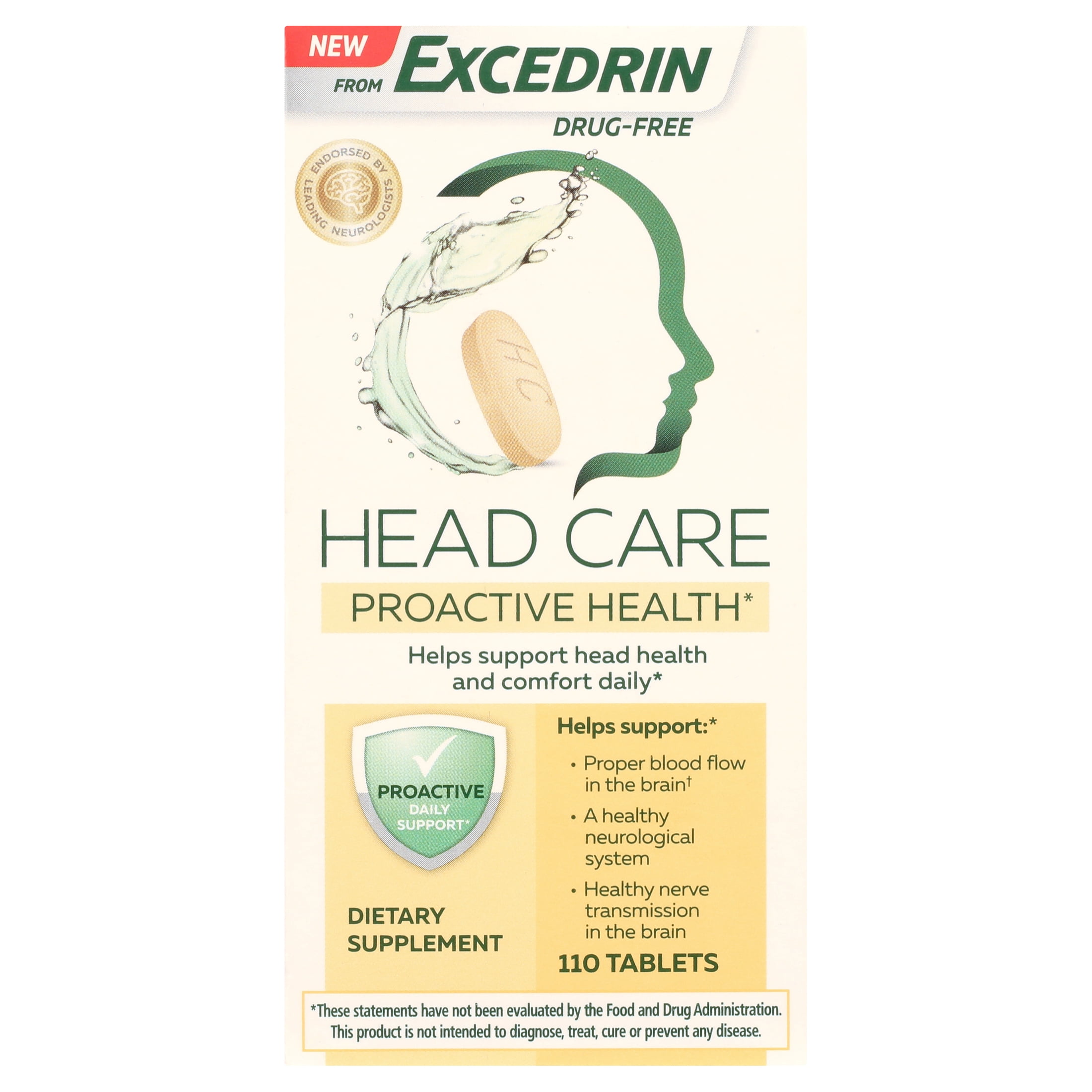 Head Care Proactive Health from Excedrin Dietary Supplement for Head ...