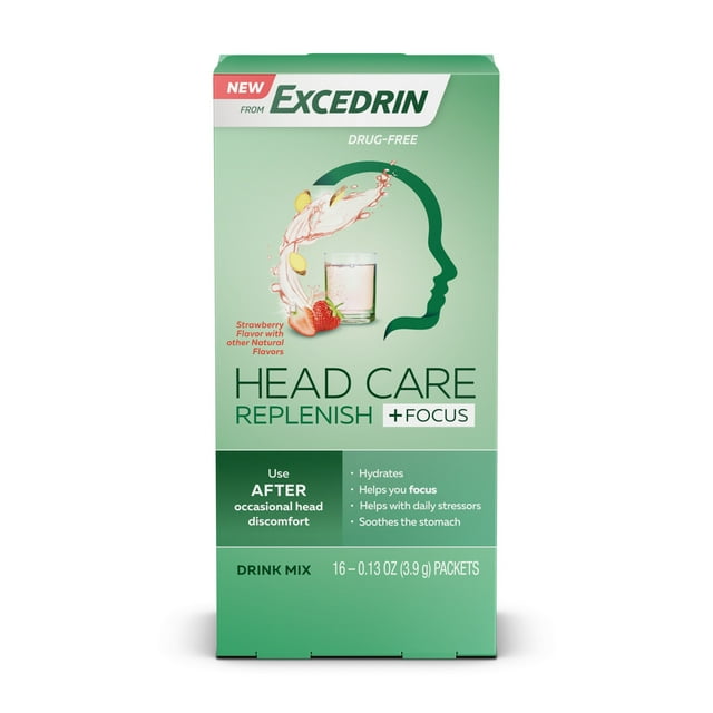Excedrin Head Care Replenish +Focus Drink Mix for Migraine Relief and ...