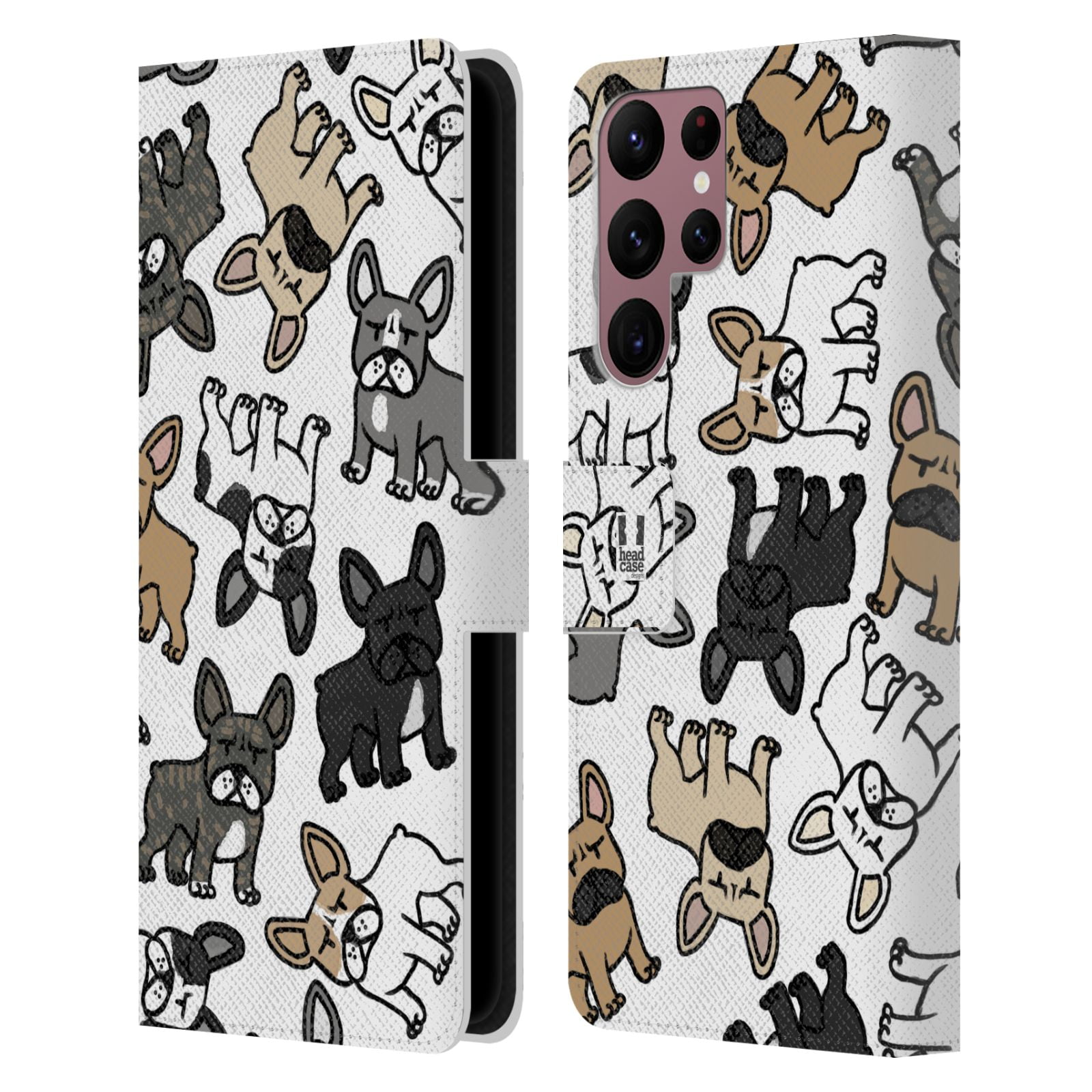 Head Case Designs Dog Breed Patterns French Bulldog Leather Book Wallet ...