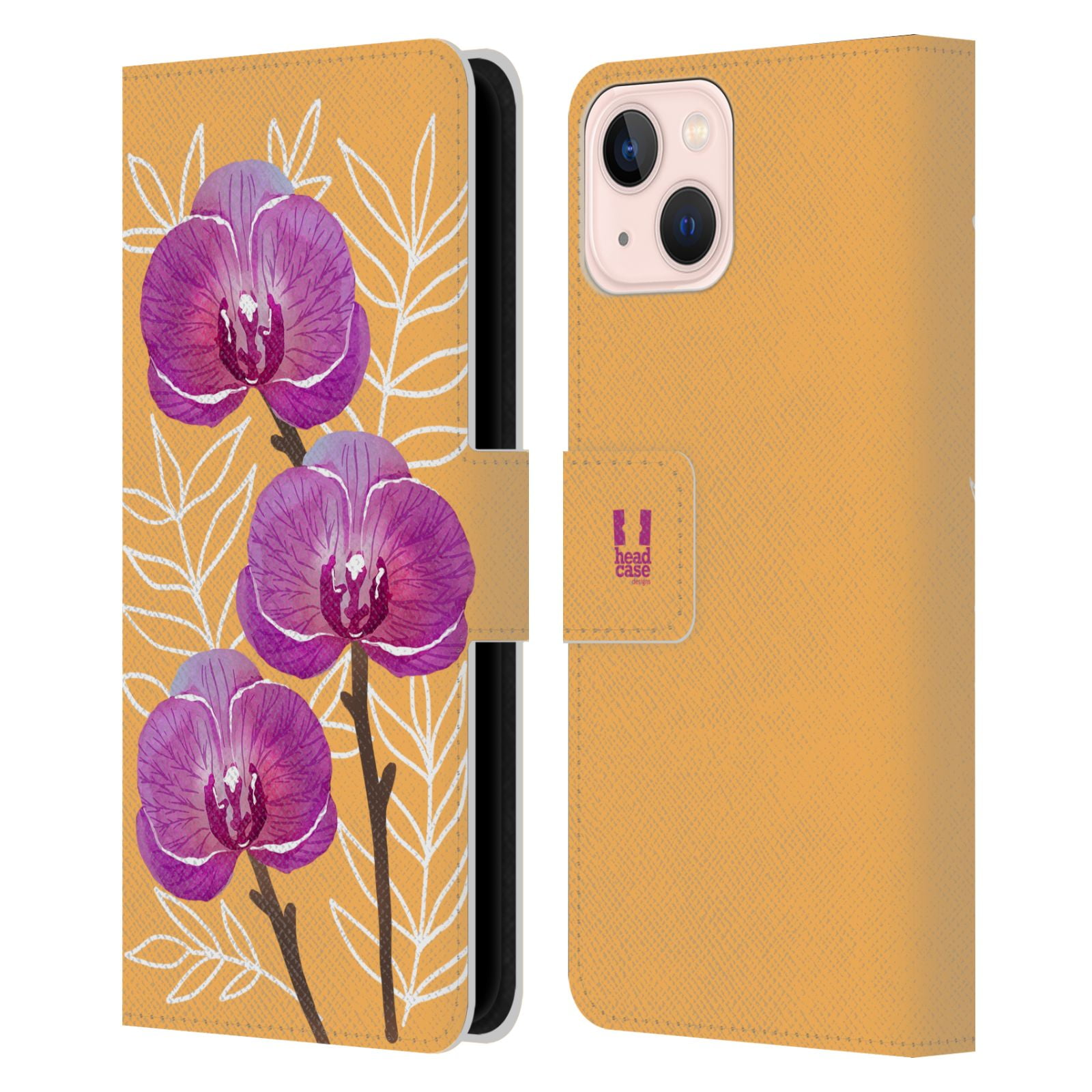 Head Case Designs Watercolour Flowers 2 Orchids Leather Book Wallet Case Cover Compatible with ...