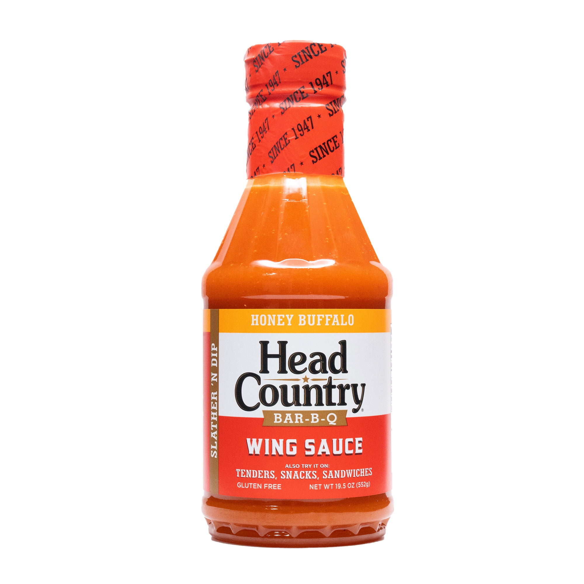 Head Country Bar-B-Q Honey Buffalo Wing Sauce, Slather ‘N Dip, 19.5 oz ...