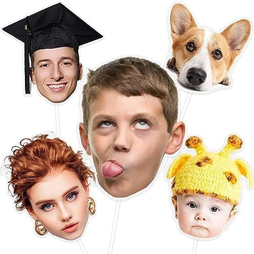Head Cutouts on a Stick Custom Face Cut Out Photo Prop Personalized ...