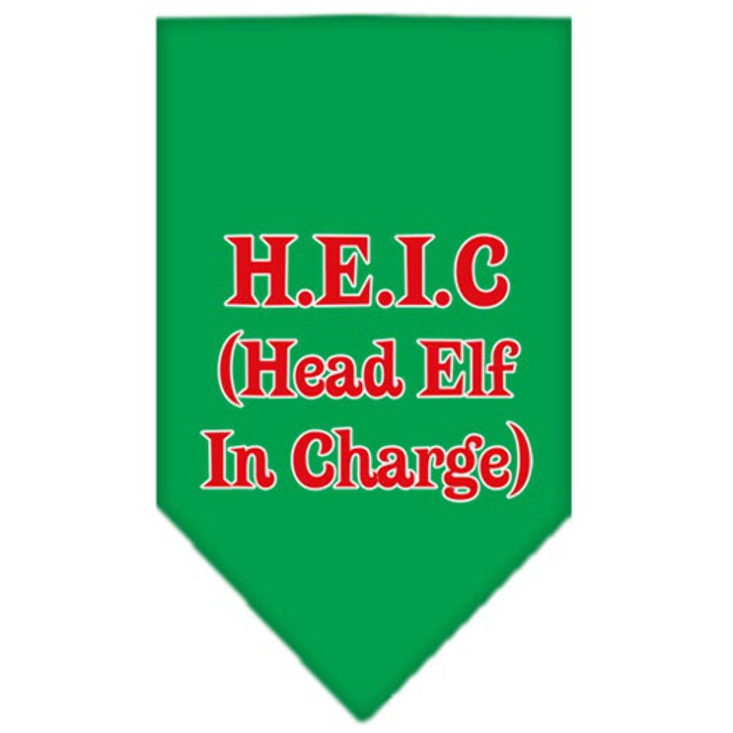 Christmas Pet and Dog Bandana Screen Printed, "Head Elf In Charge ...