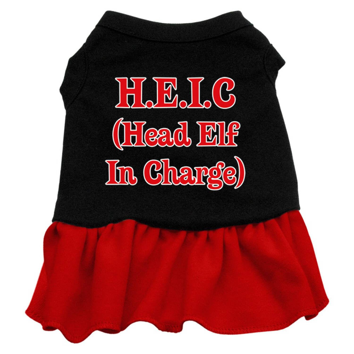 Christmas Pet Dog Cat Dress Screen Printed, "Head Elf In Charge ...