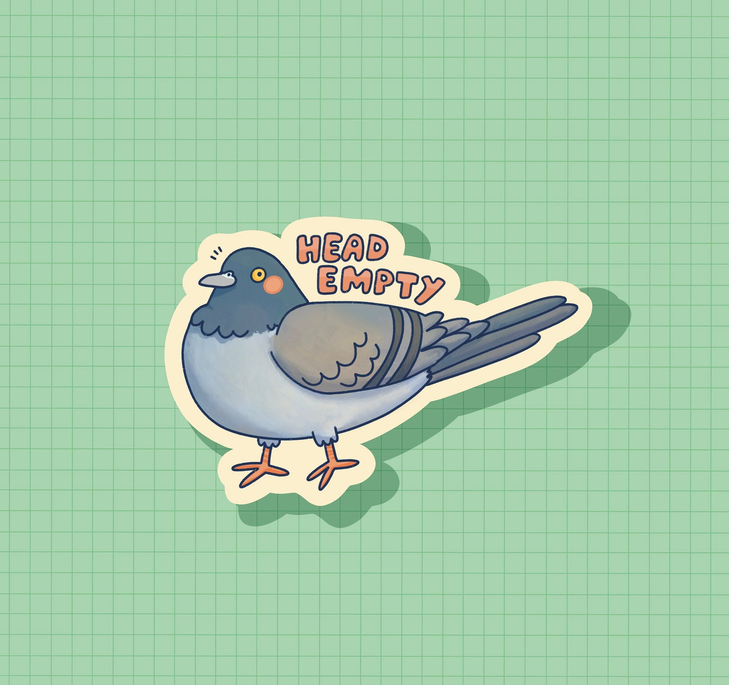 Head Empty Pigeon Dove Sticker | Die Cut | Waterproof Vinyl (5x5inches ...