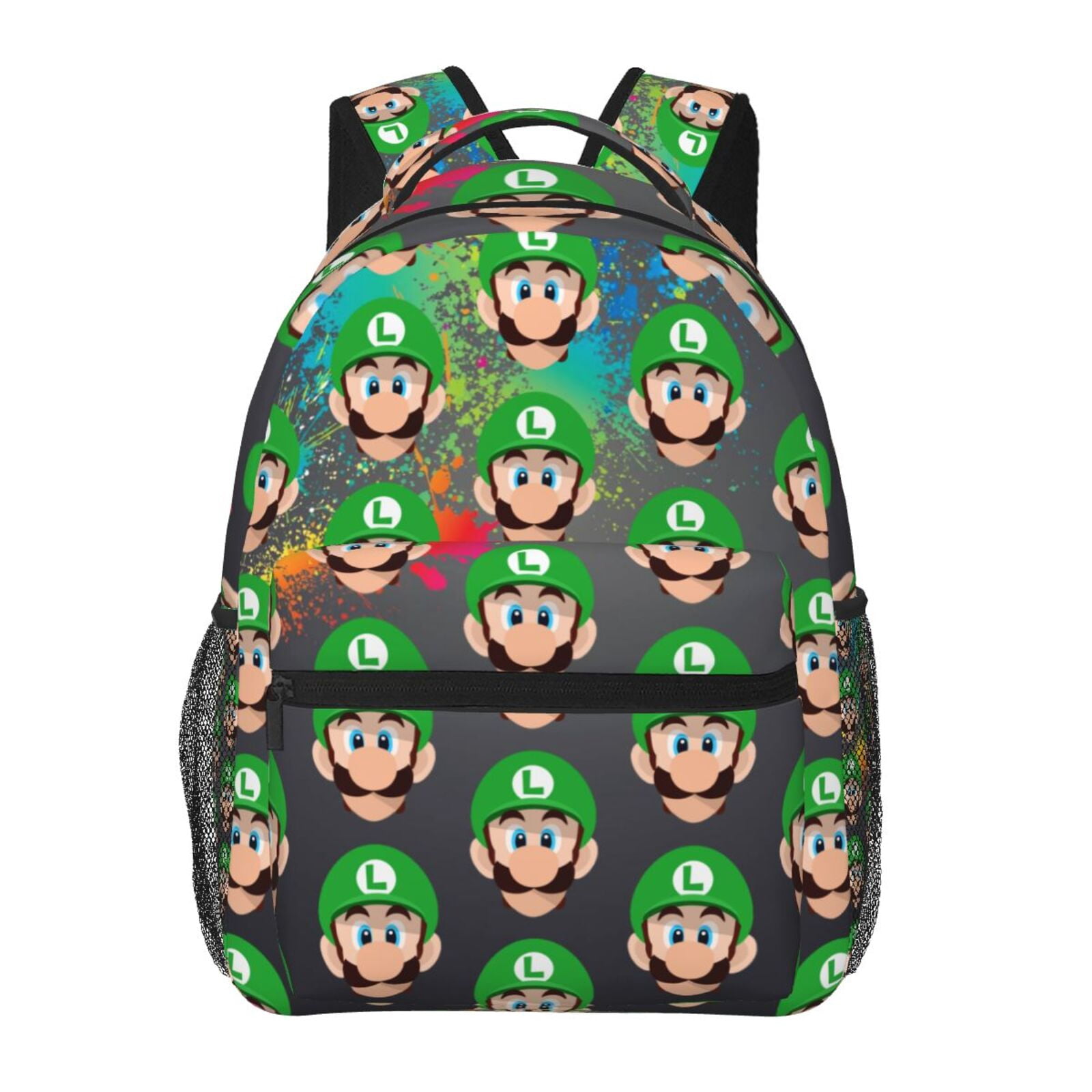 Head Face Luigi's Mansion Adjustable Laptop Backpack School Student ...