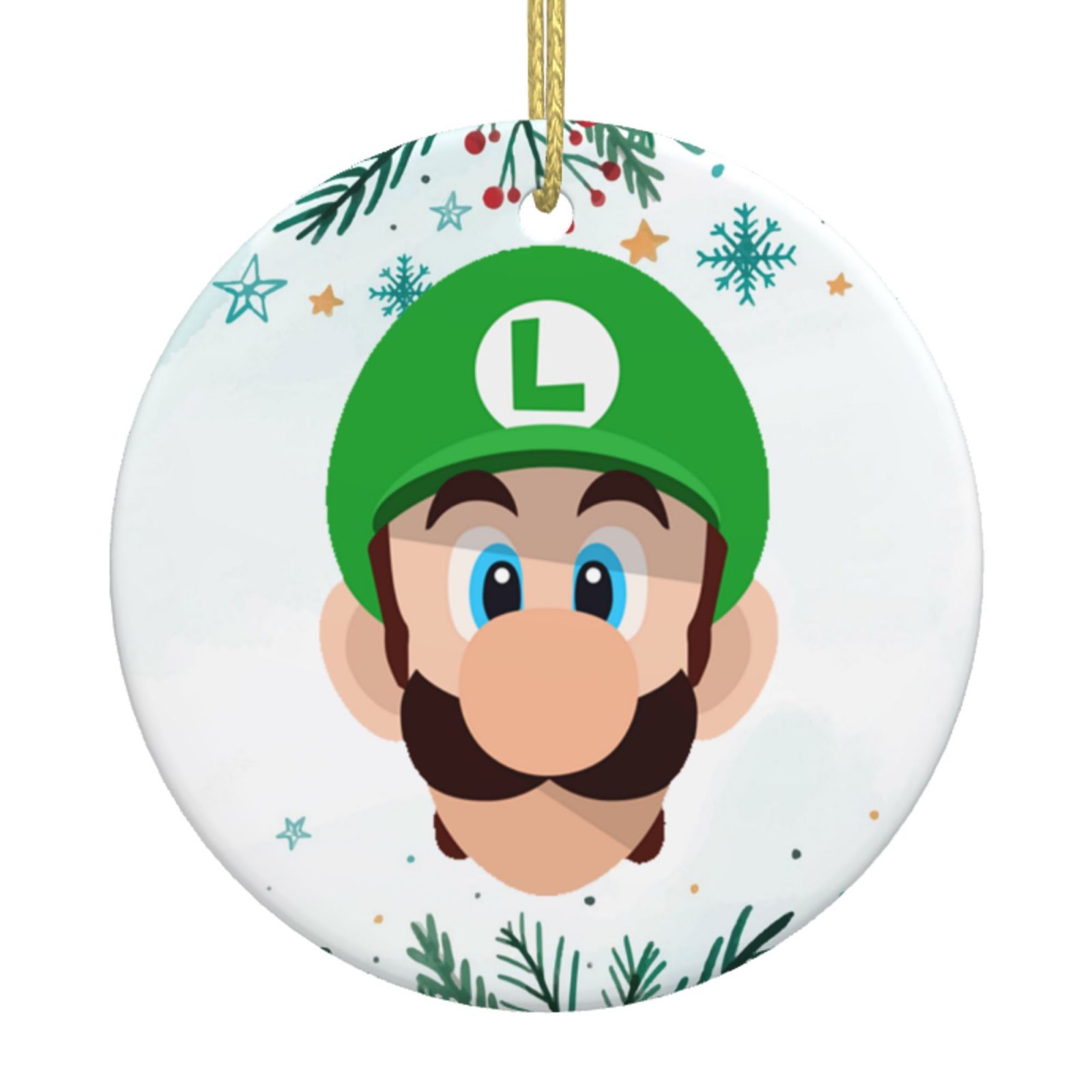 Head Face Luigi's Mansion Christmas Tree Hanging Ornaments Ceramic ...