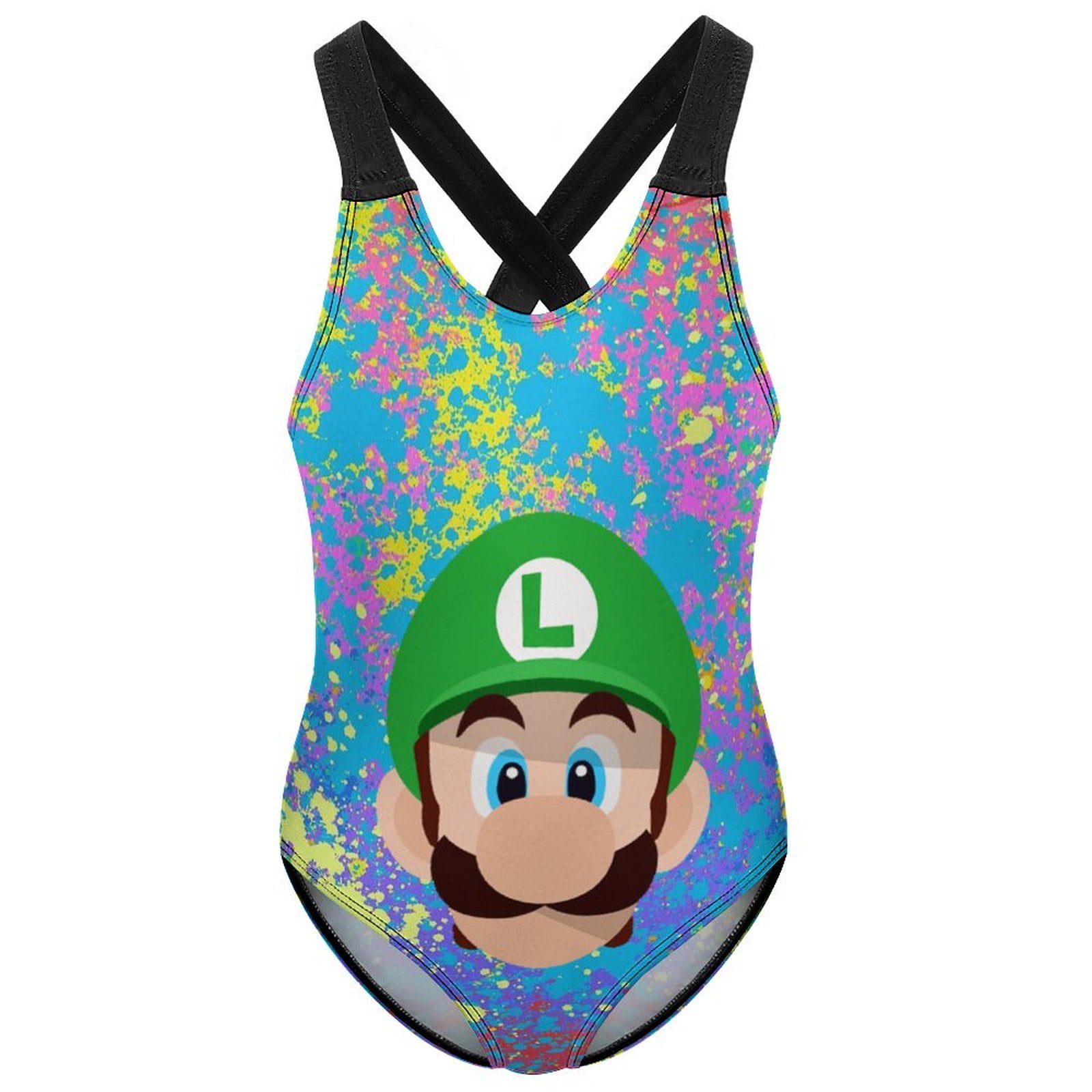 Head Face Luigi's Mansion Girl's One-piece Swimsuit Summer Children's ...