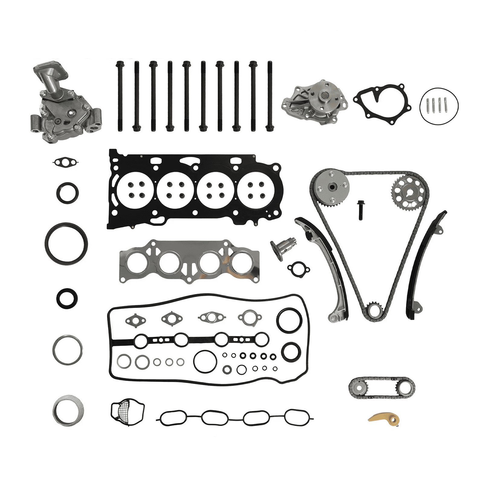 Head Gasket Set Timing Chain Kit Oil & Water Pump For 01-10 Toyota ...