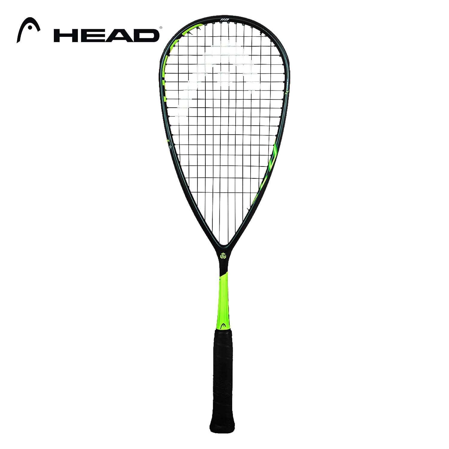 Head Graphene 360 Speed 110 Squash Racquet, Black & Green (Strung) Grip ...