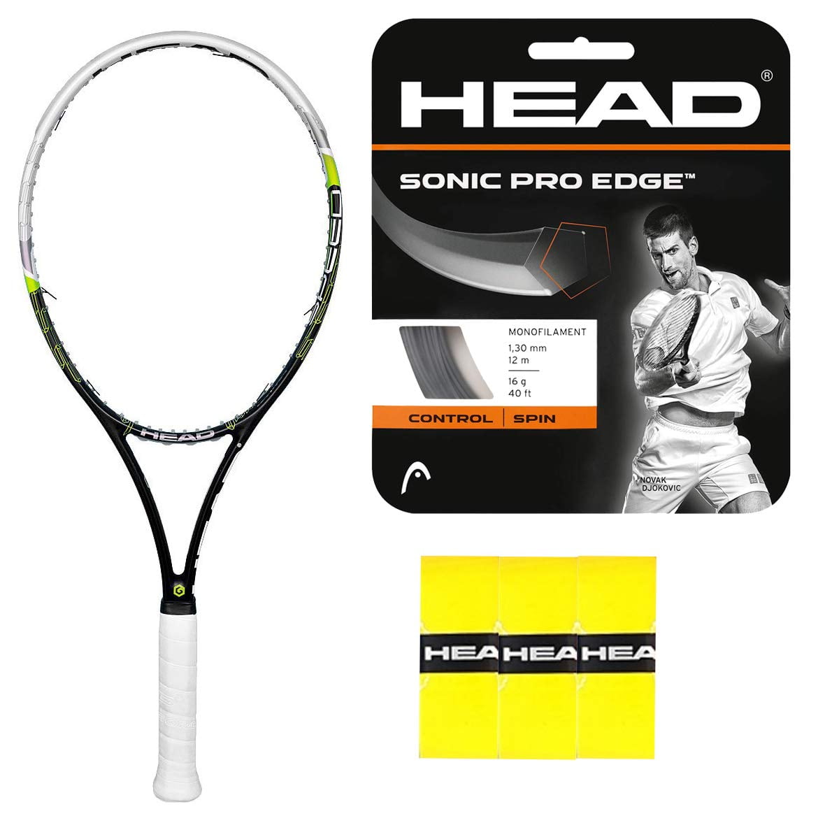 Head Graphene Speed Tour Tennis Racket With Sonic Pro Edge Tennis ...