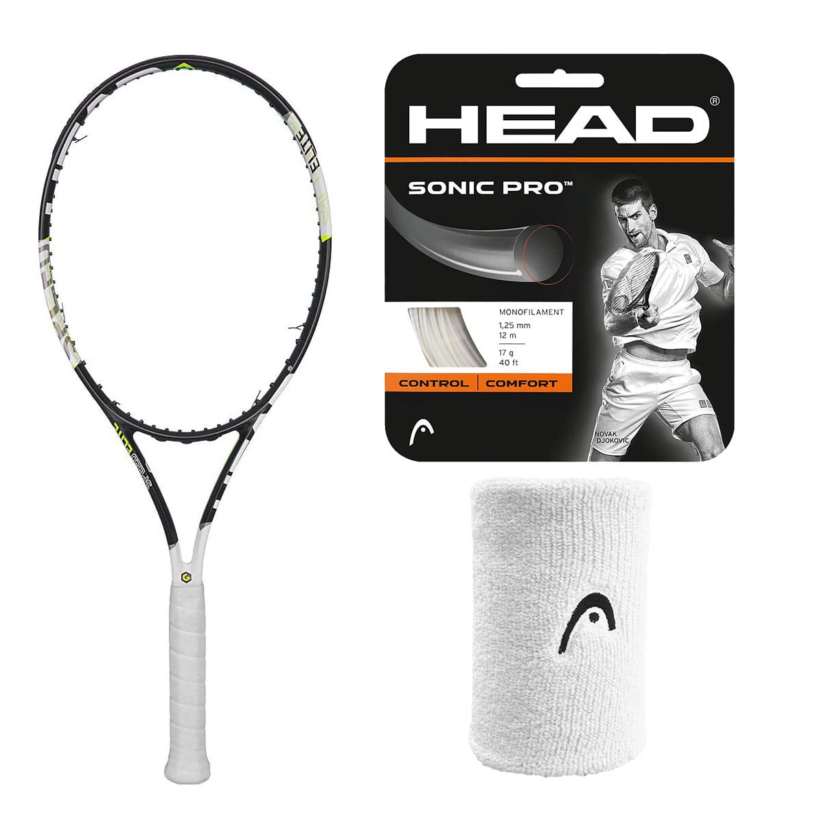 Head Graphene XTSpeed Elite Tennis Racket With Sonic Pro Tennis String ...