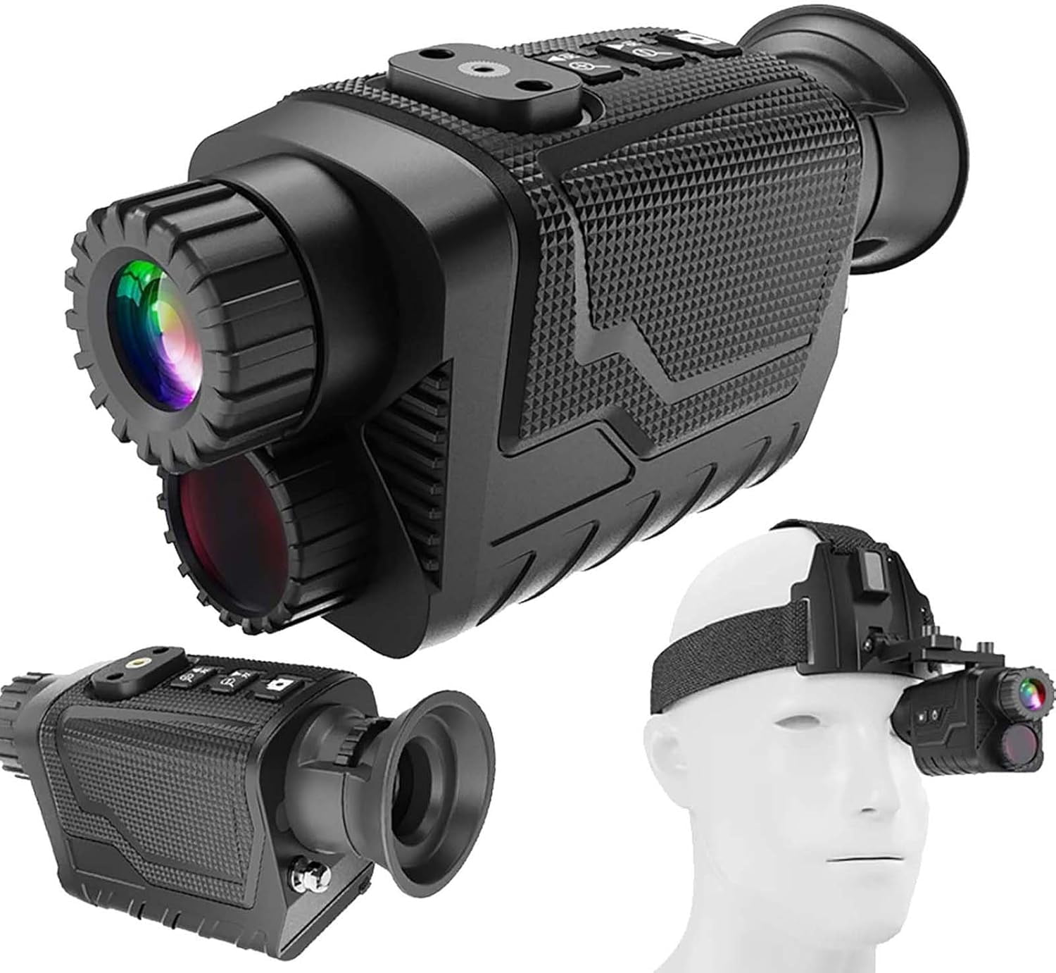 Head & Helmet Mounted Night Vision monocular, 4K HD Infrared Digital ...