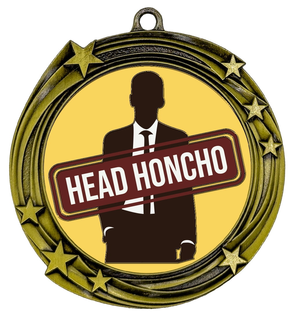 Head Honcho Novelty Stars Design Medal | Funny Coworker or Family Award ...