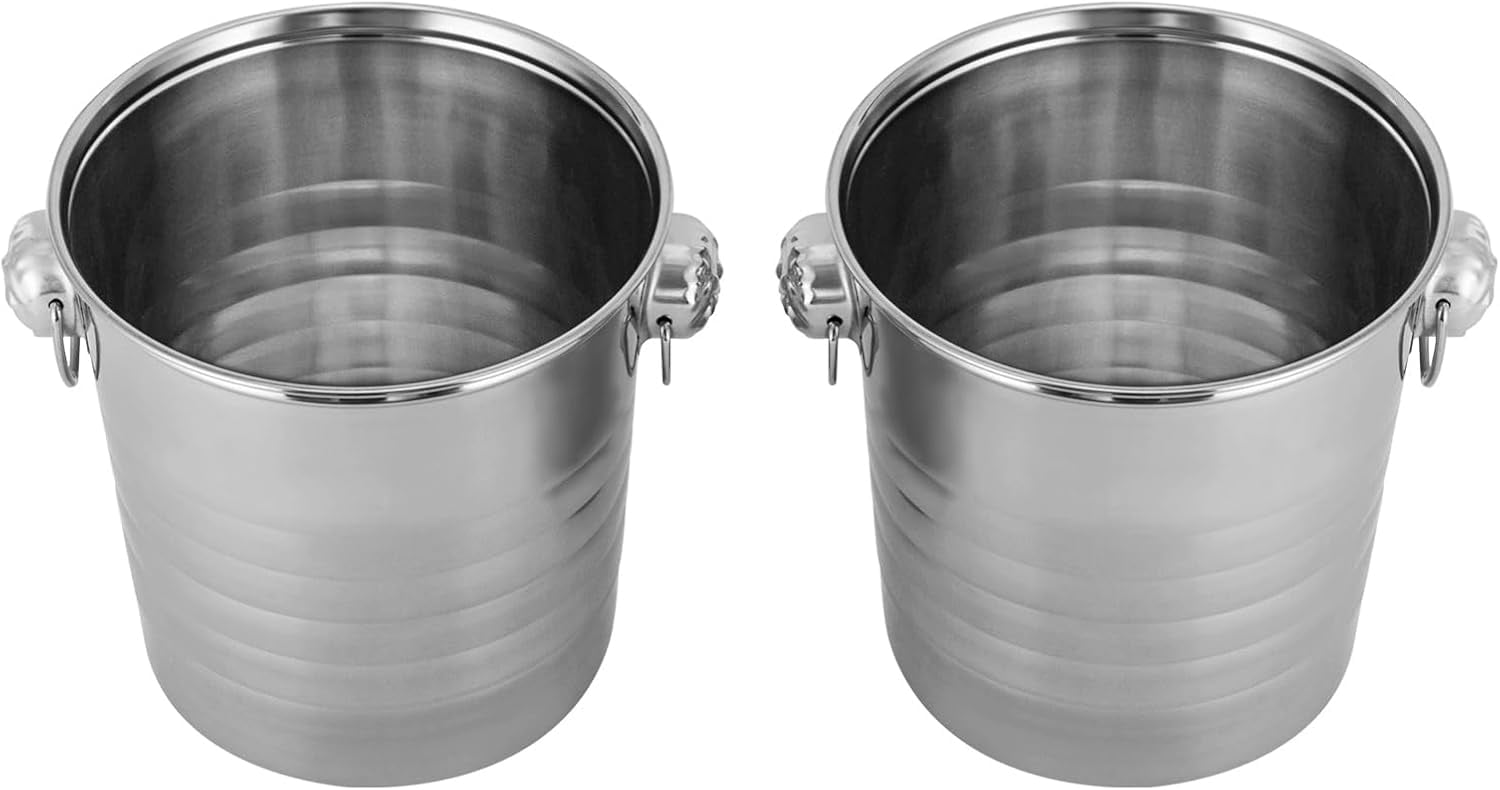 Head Ice Bucket with Ice Clip,Stainless Steel Ice Bucket 2 Pcs Ice ...