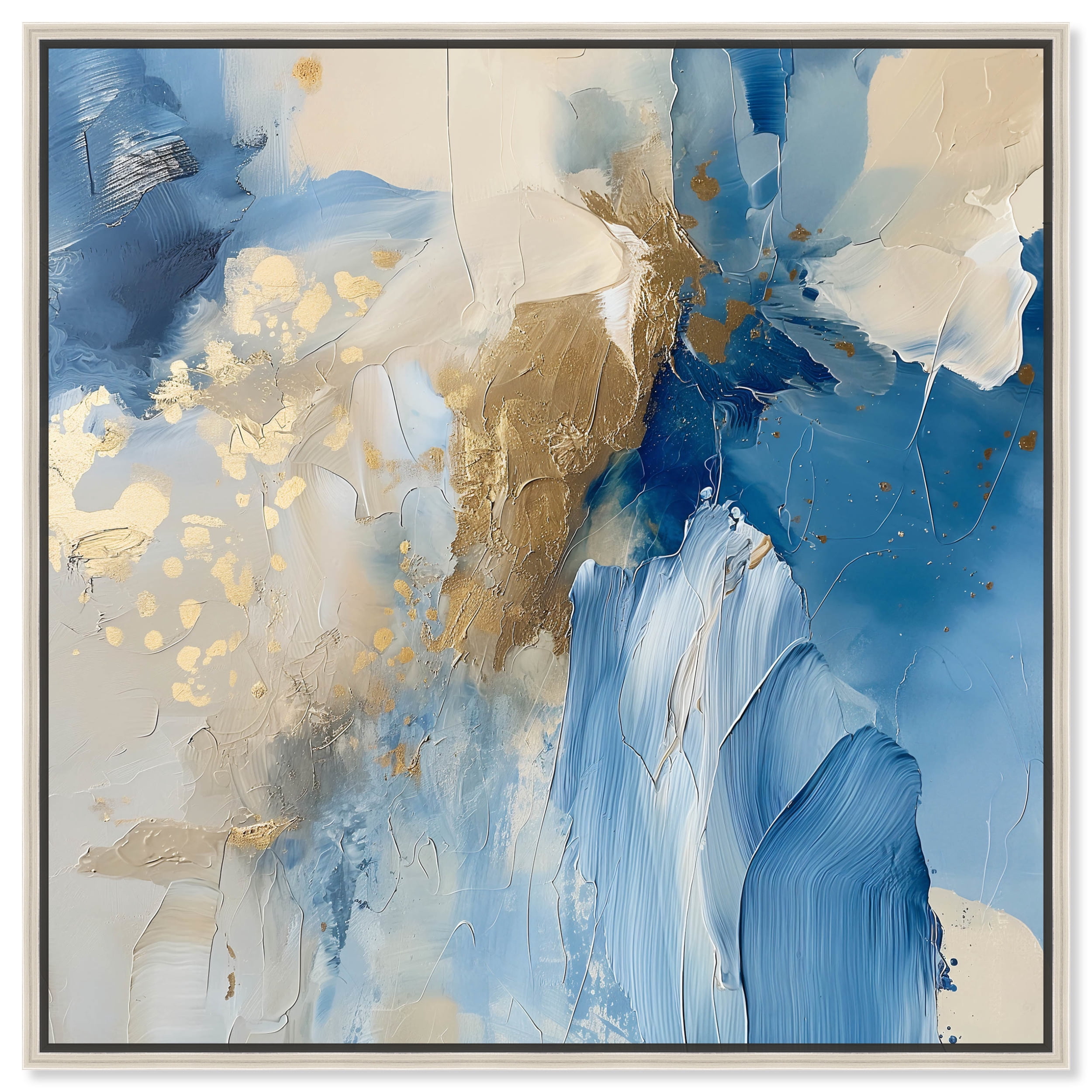 Head In The Clouds Blue Abstract Canvas Wall Art by Art Remedy, Silver ...