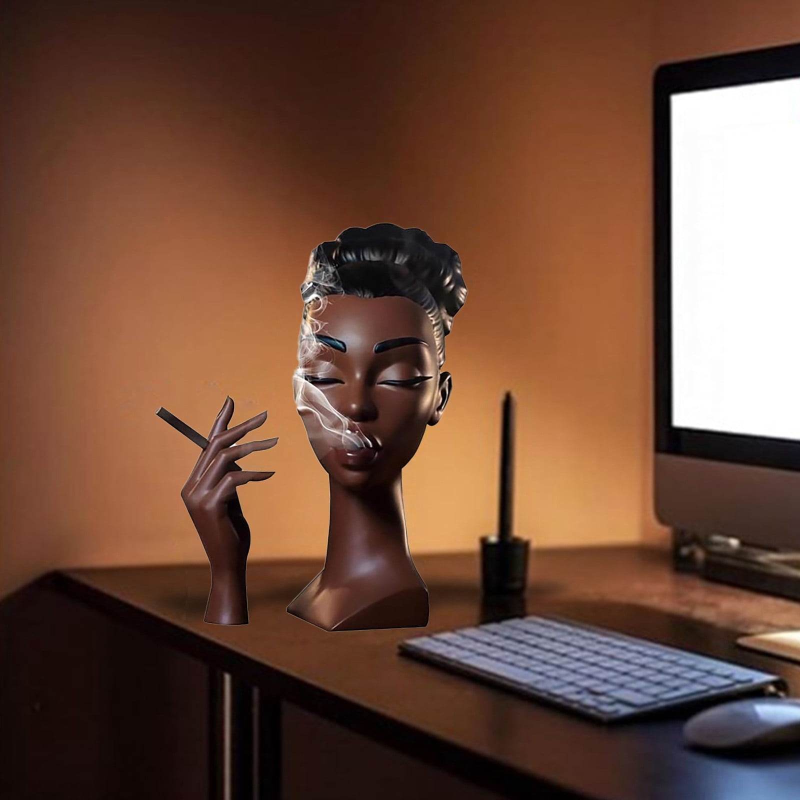 Head Incense Burner Black Woman, Incense Holder Black Women, Face Head ...