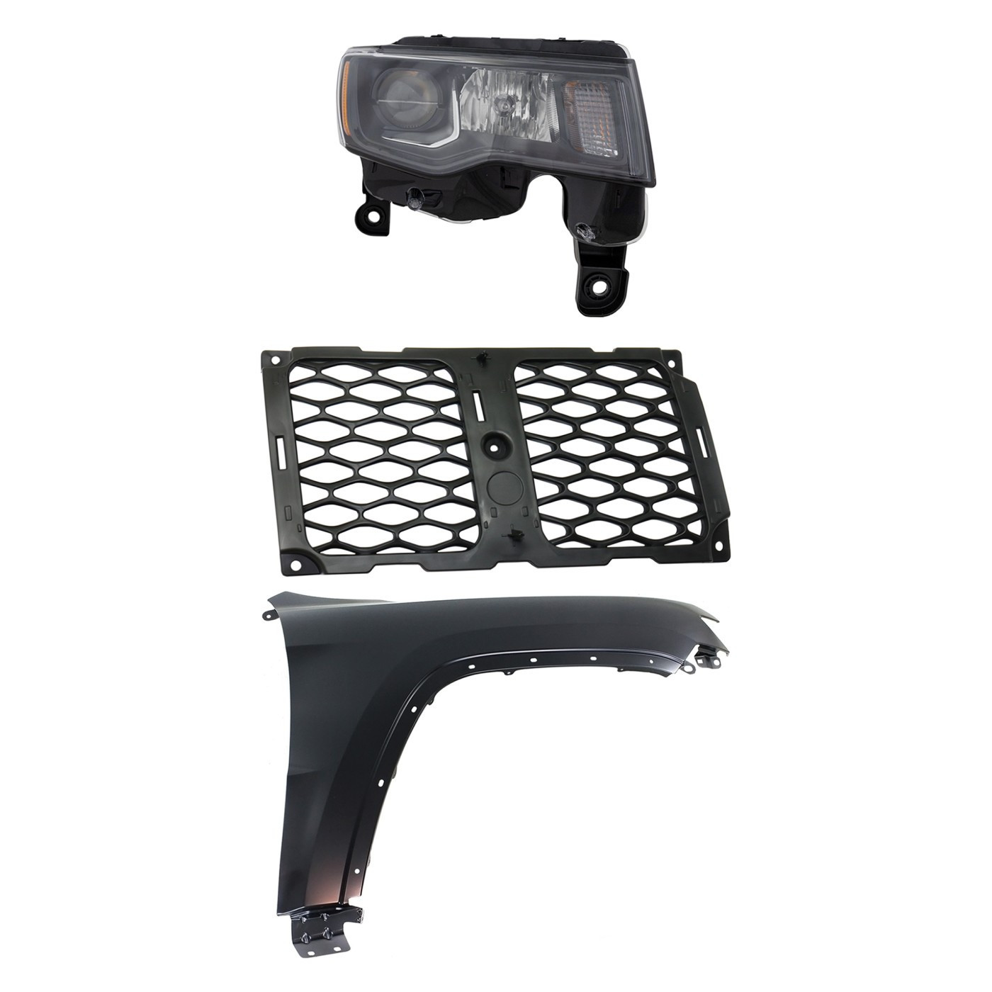 Head Kit for 2017-2021 for Grand for Cherokee Rh Assy Black Trim Black ...