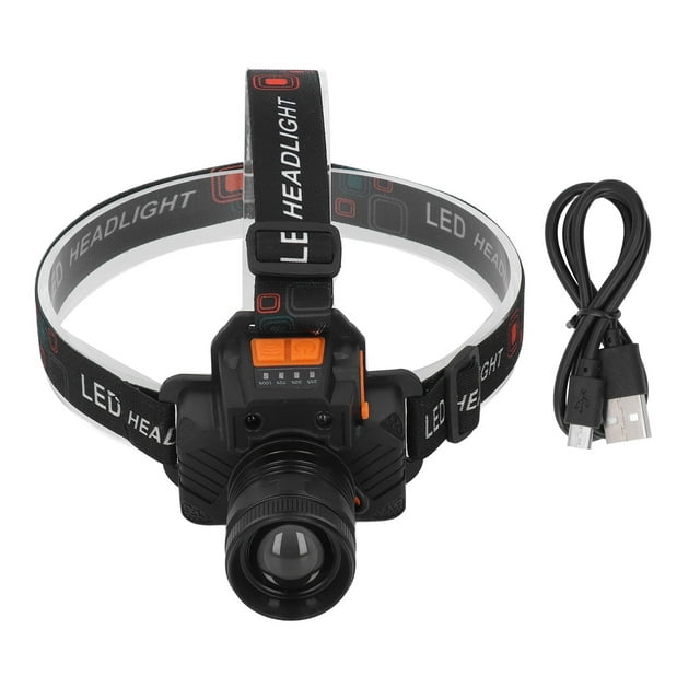 Head Lamp USB Rechargeable 3 Light Modes LED Lens 1500lm Head ...