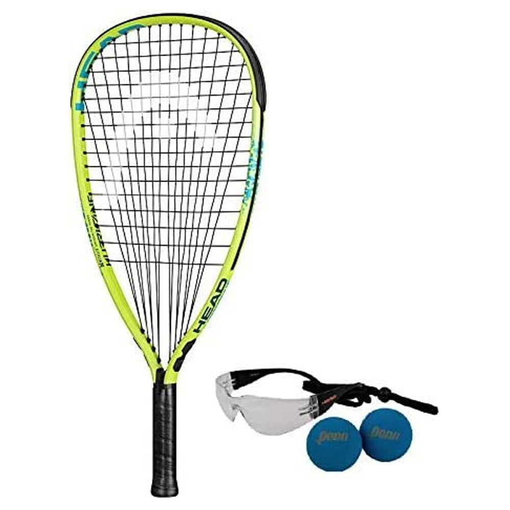 HEAD MX Hurricane Beginner's Racquetball Racket Set with Goggles & Two ...