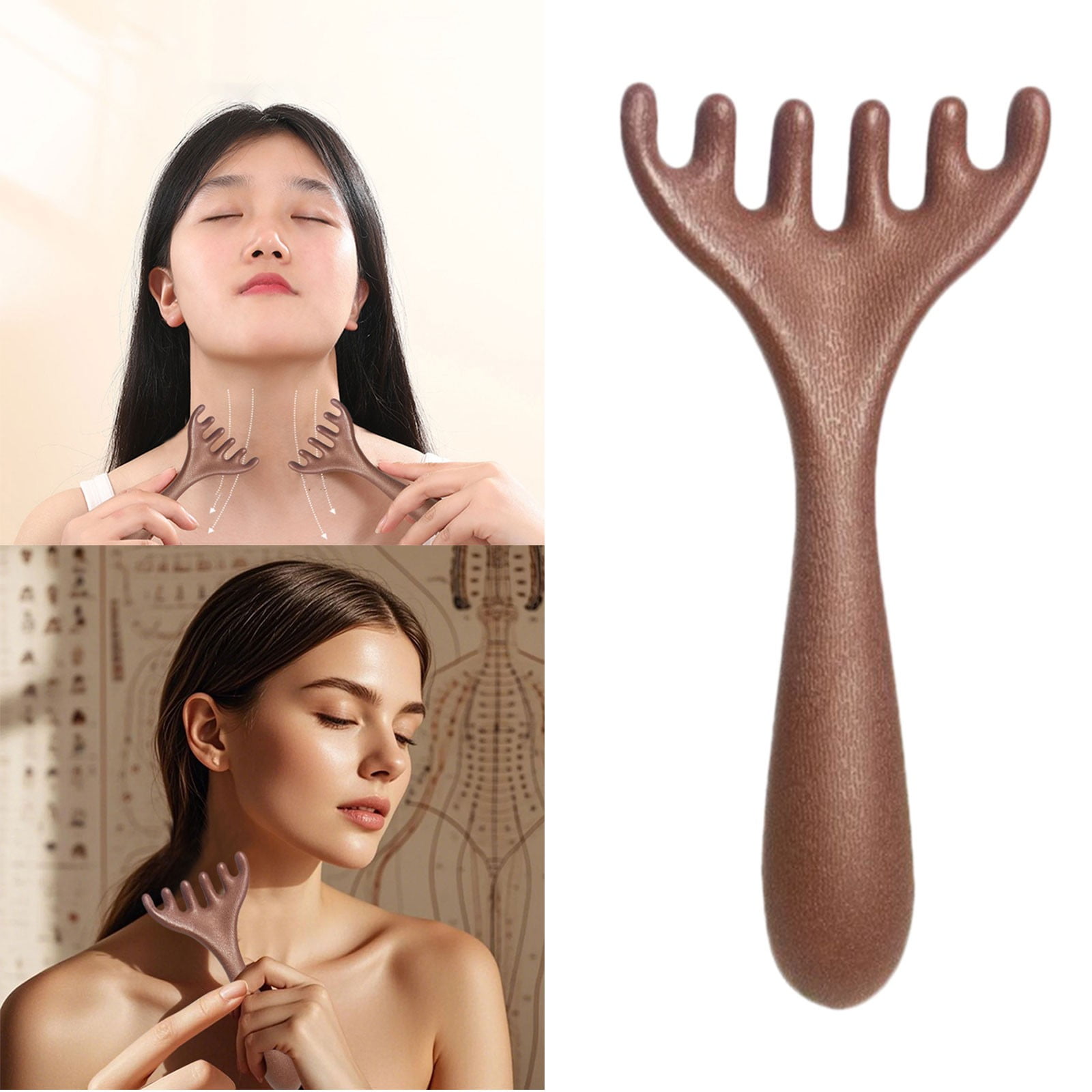 Head Massager Manual Hair Scalp Massager Gua Sha Handheld Six Claw ...